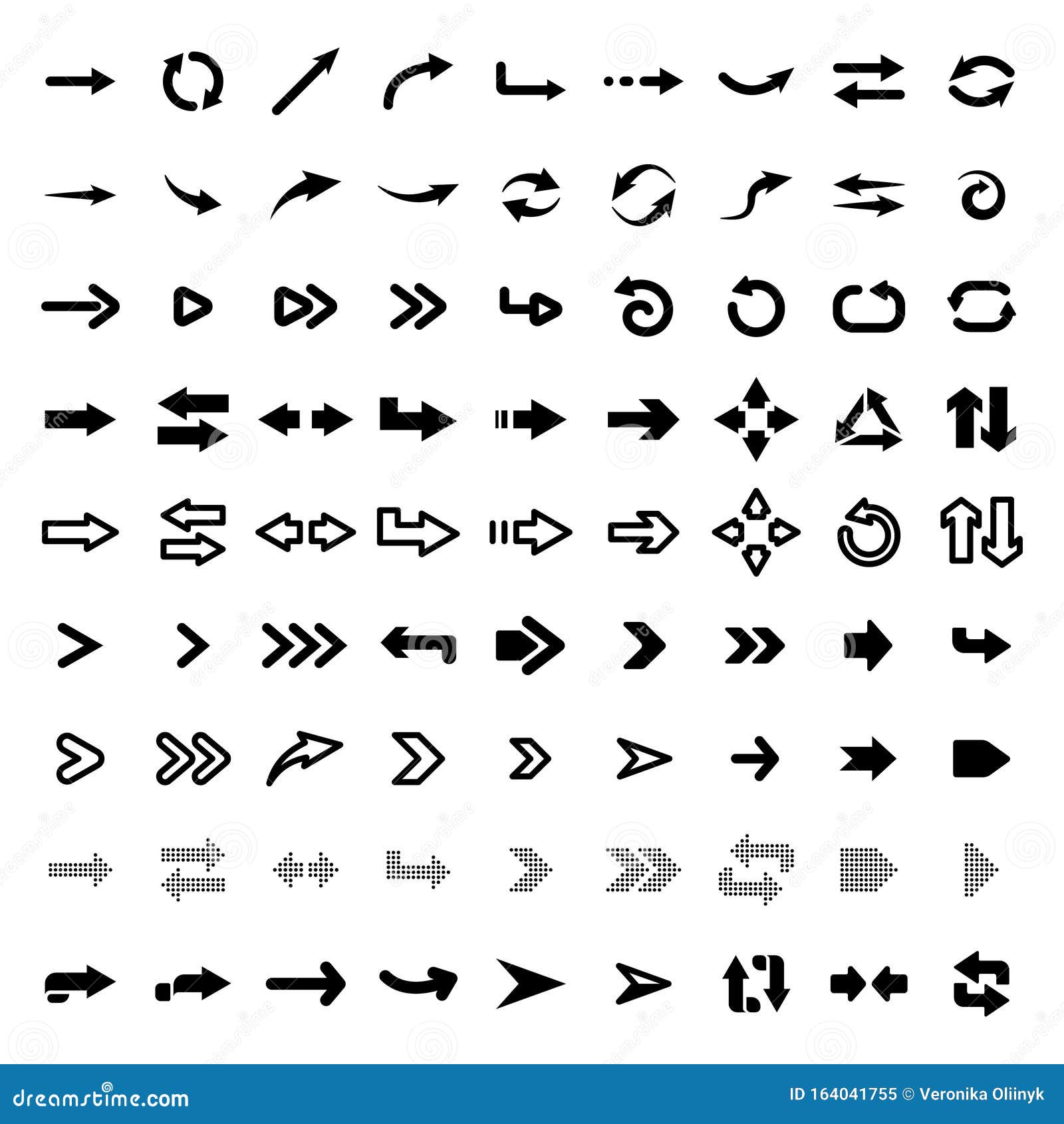 Web Arrows. User Pointer Arrow Sign, Web Interface Pictograms, Arrows ...