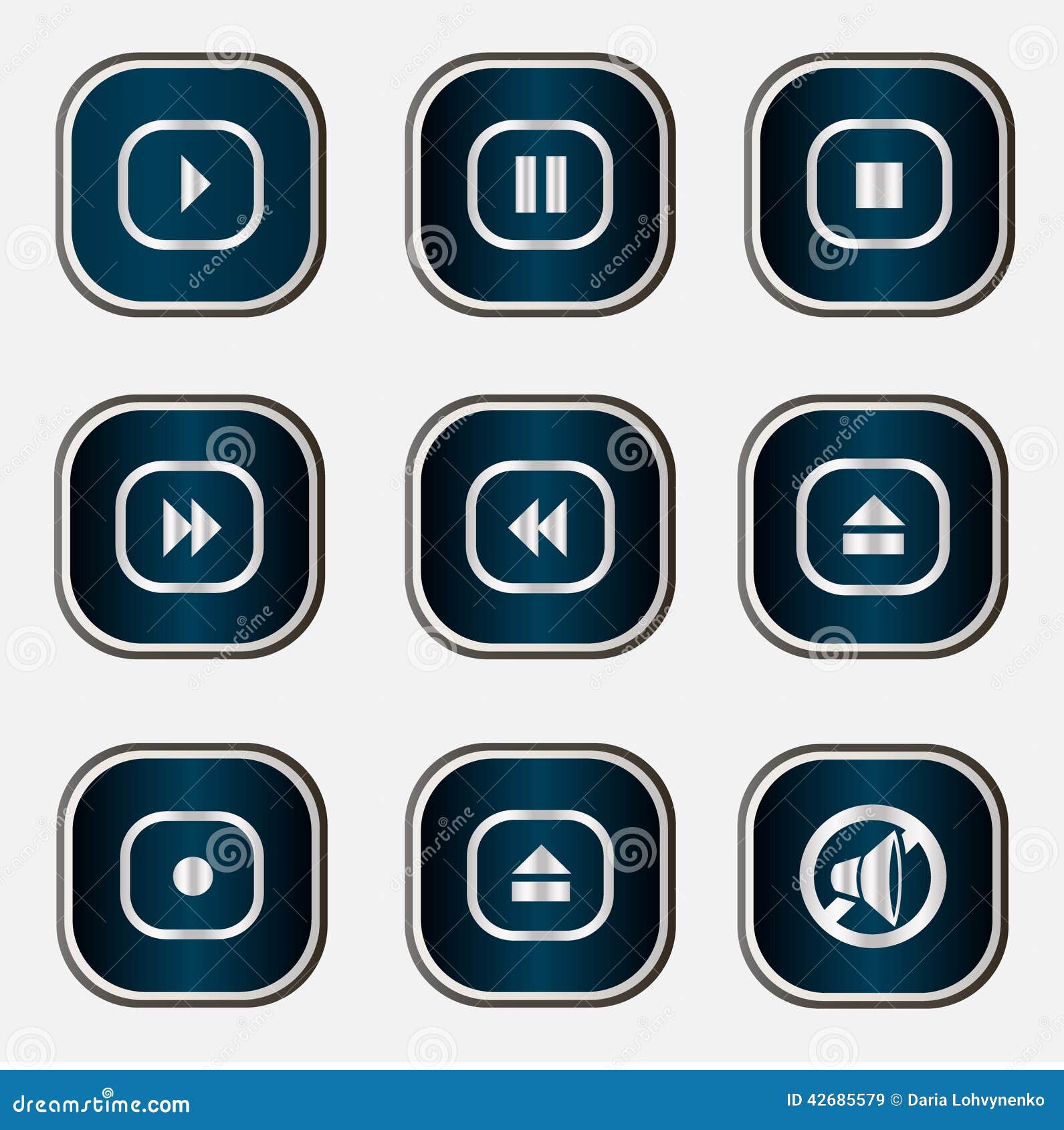 Web audio buttons stock vector. Illustration of glossy - 42685579