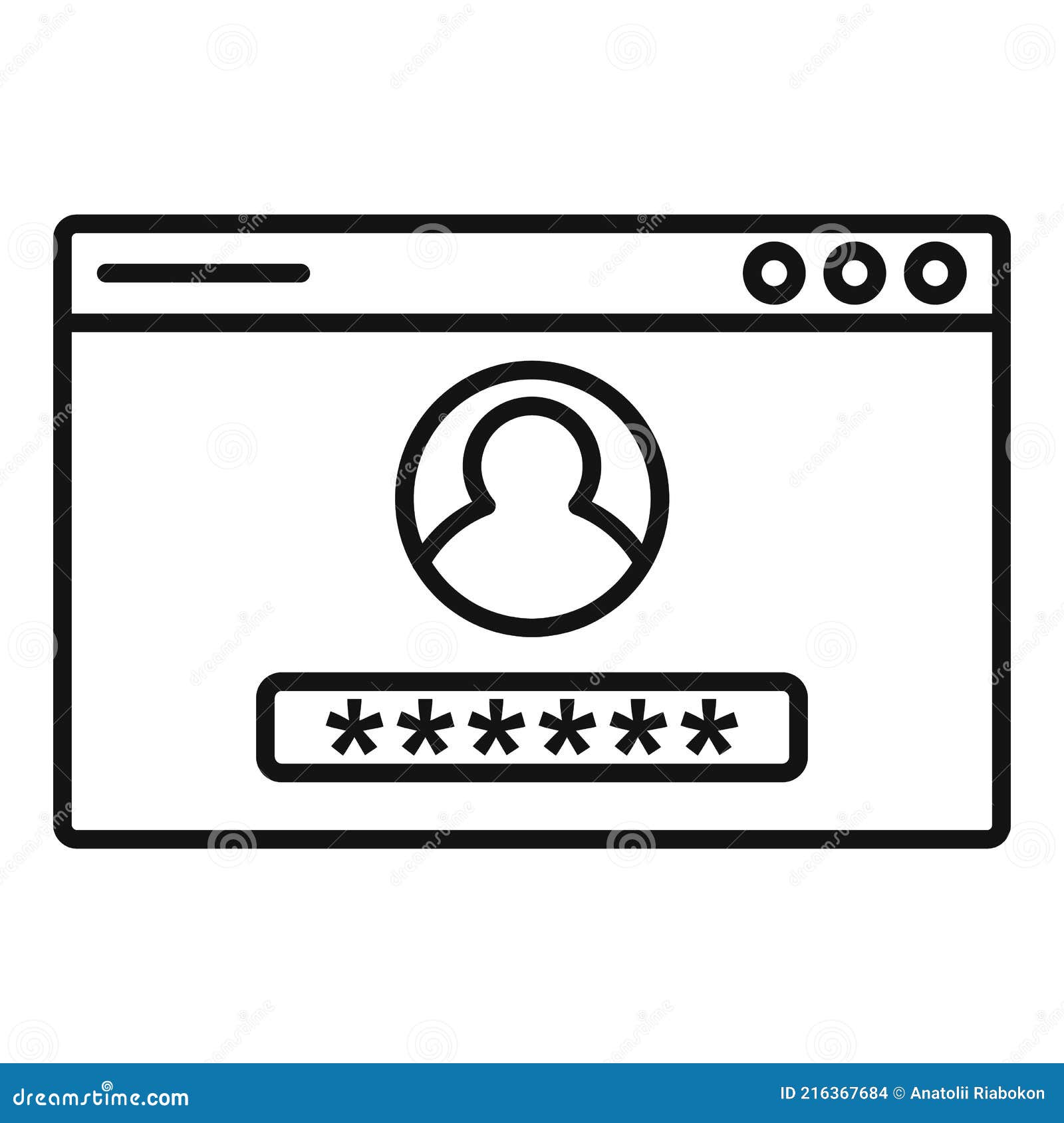 Web Authentication Icon Outline Style Stock Vector Illustration Of
