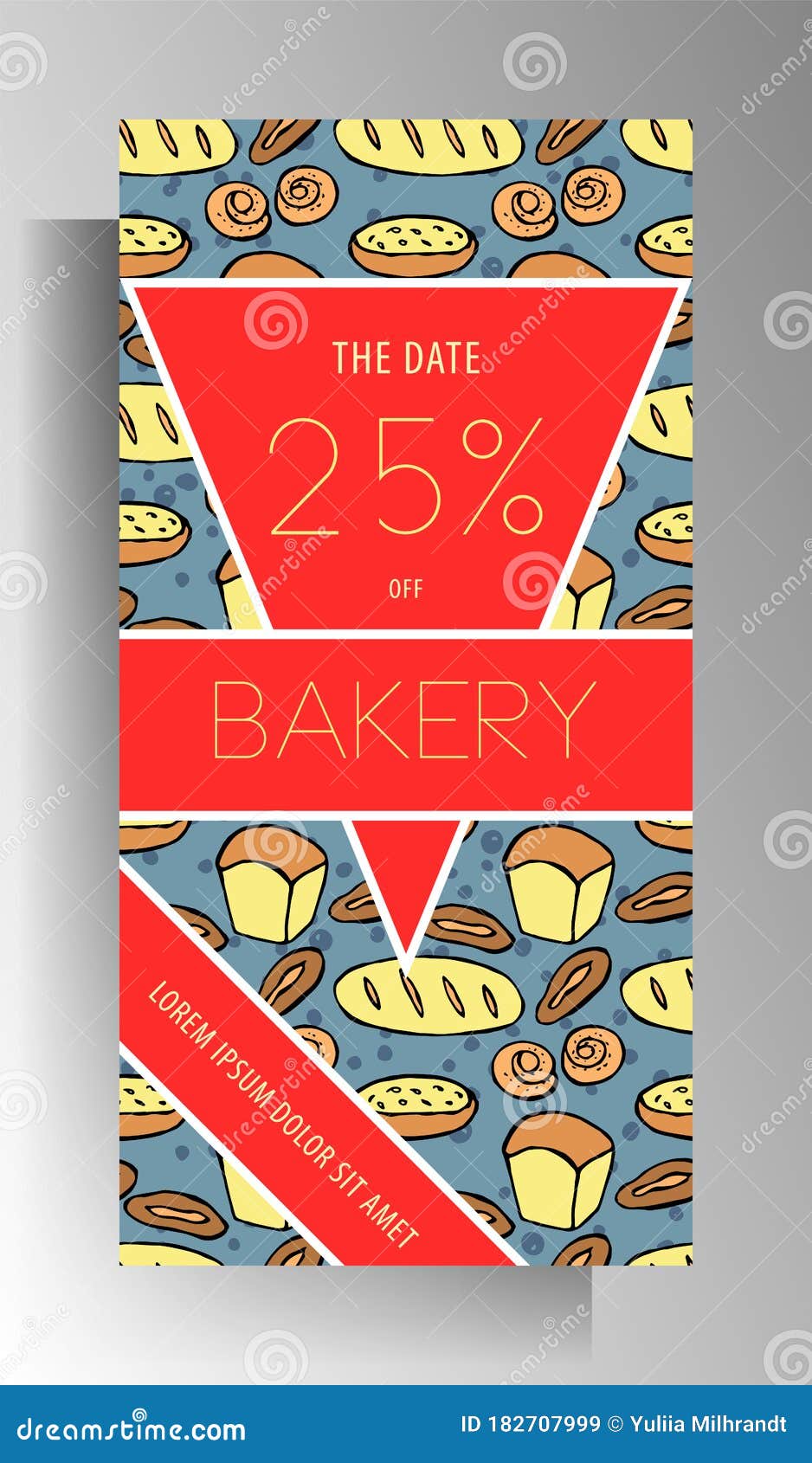 Bakery Shop Banner Template Design. Hand Drawn Stock Illustration ...