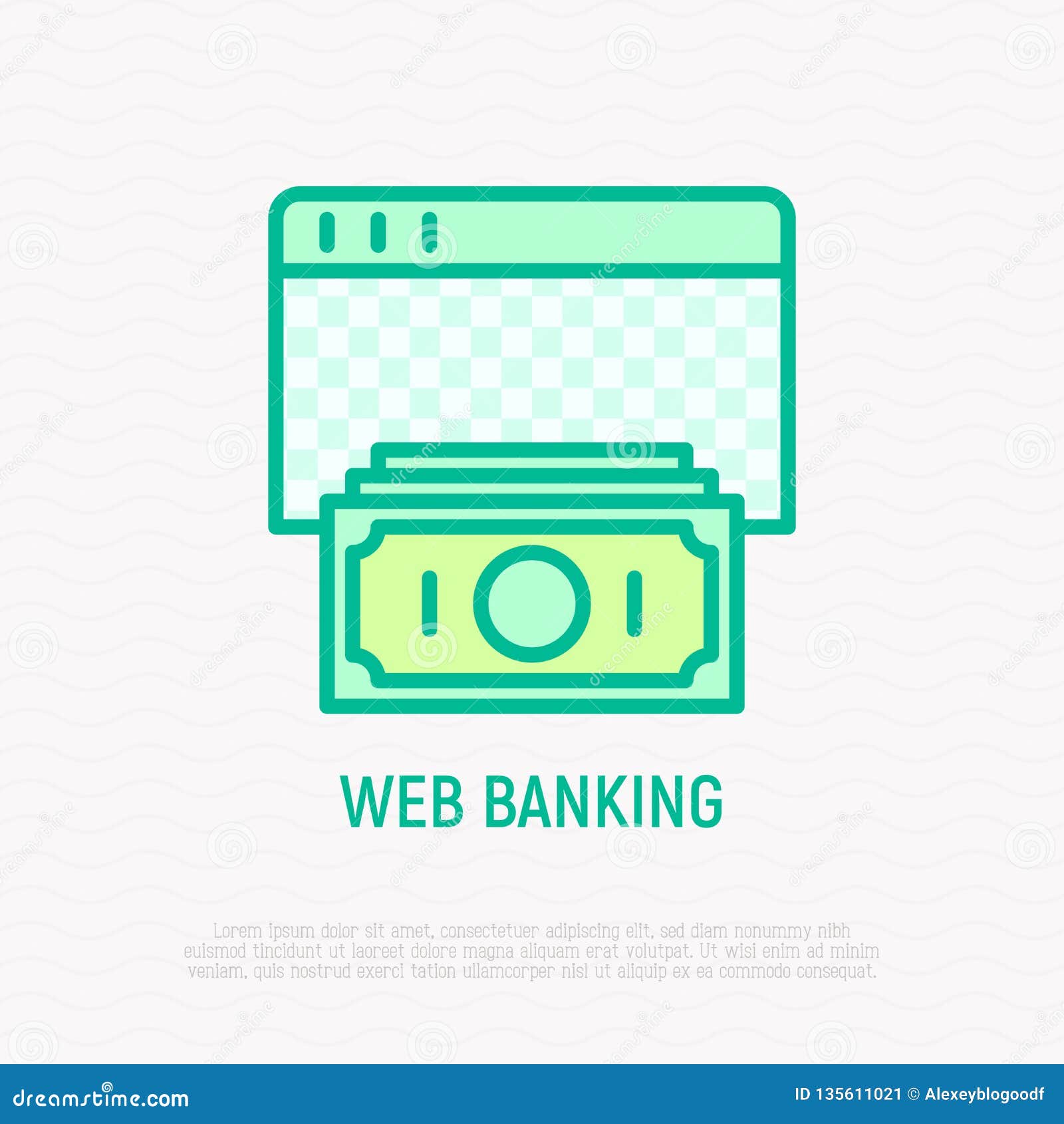 Web banking thin line icon stock vector. Illustration of finance ...