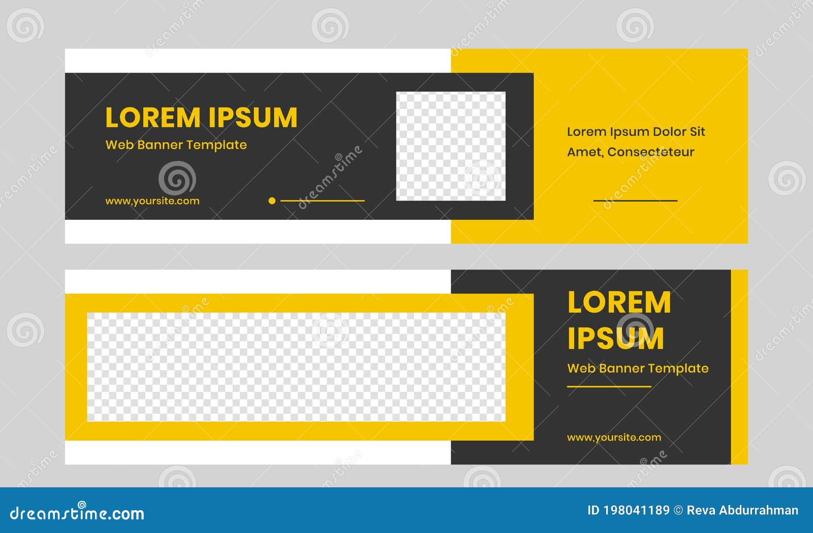 Web Banner Abstract Yellow and Black Colors Vector Design Stock Vector ...