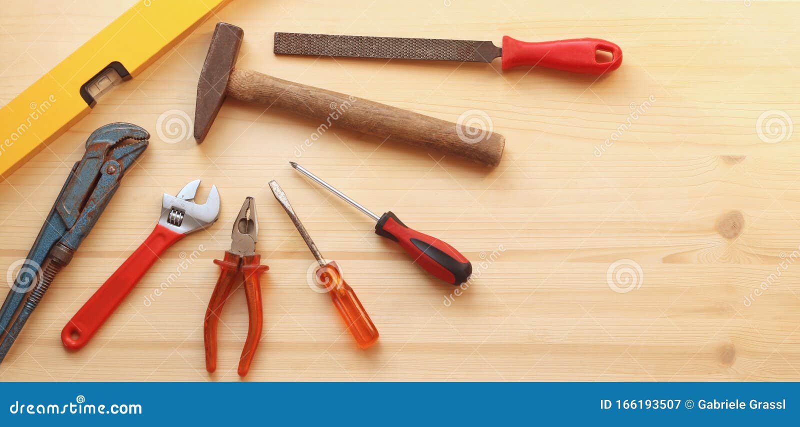 Web Banner with Basic Tools for DIY Stock Image - Image of level, table ...