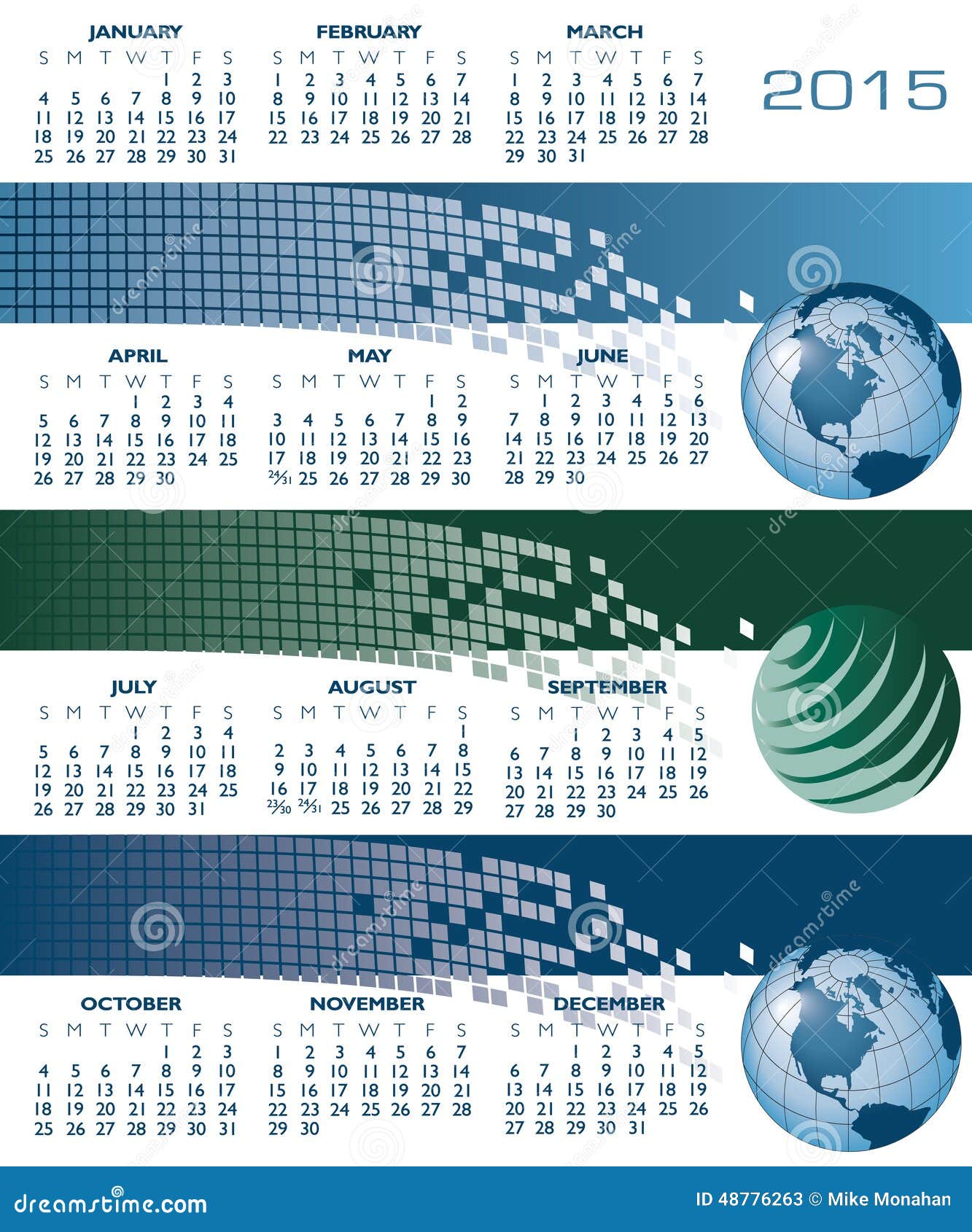 A 2015 Web Banner Calendar stock vector. Illustration of office - 48776263