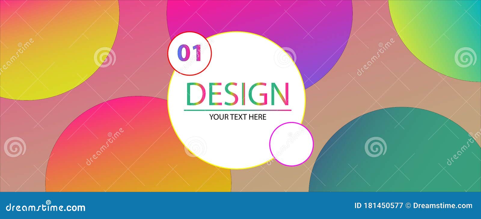 Web Banner with Circle Design in the Center Colorful Stock Vector ...