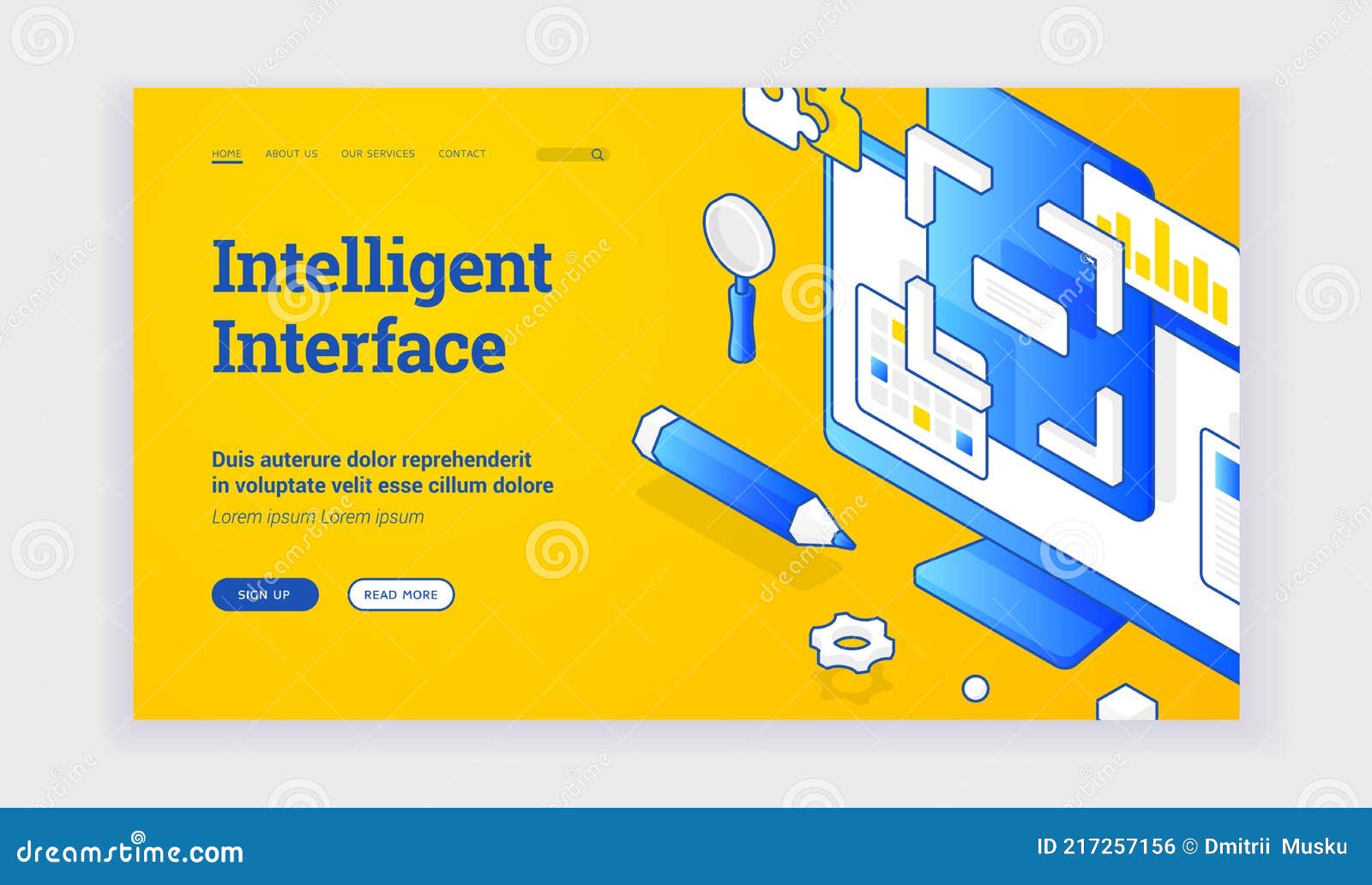 Web Banner for Contemporary Intelligent Interface Advertisement Stock ...