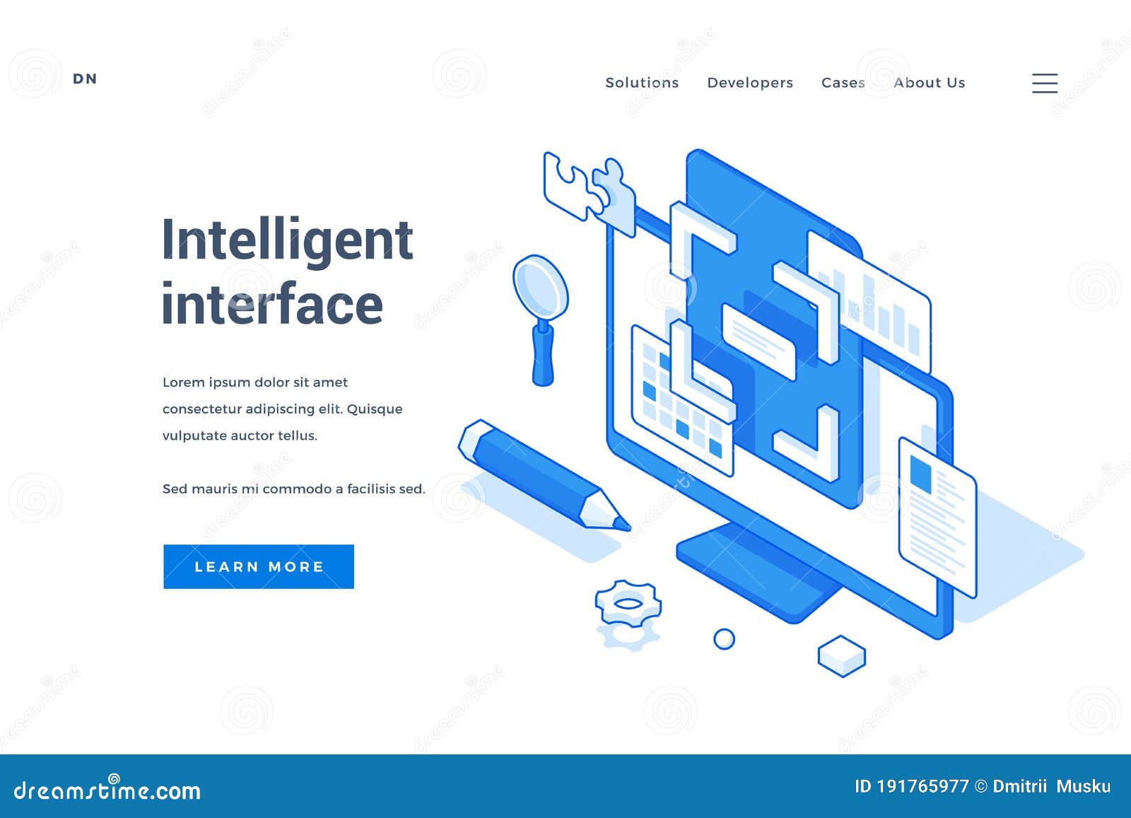 Intelligent Interface Concept Landing Page Cartoon Vector ...