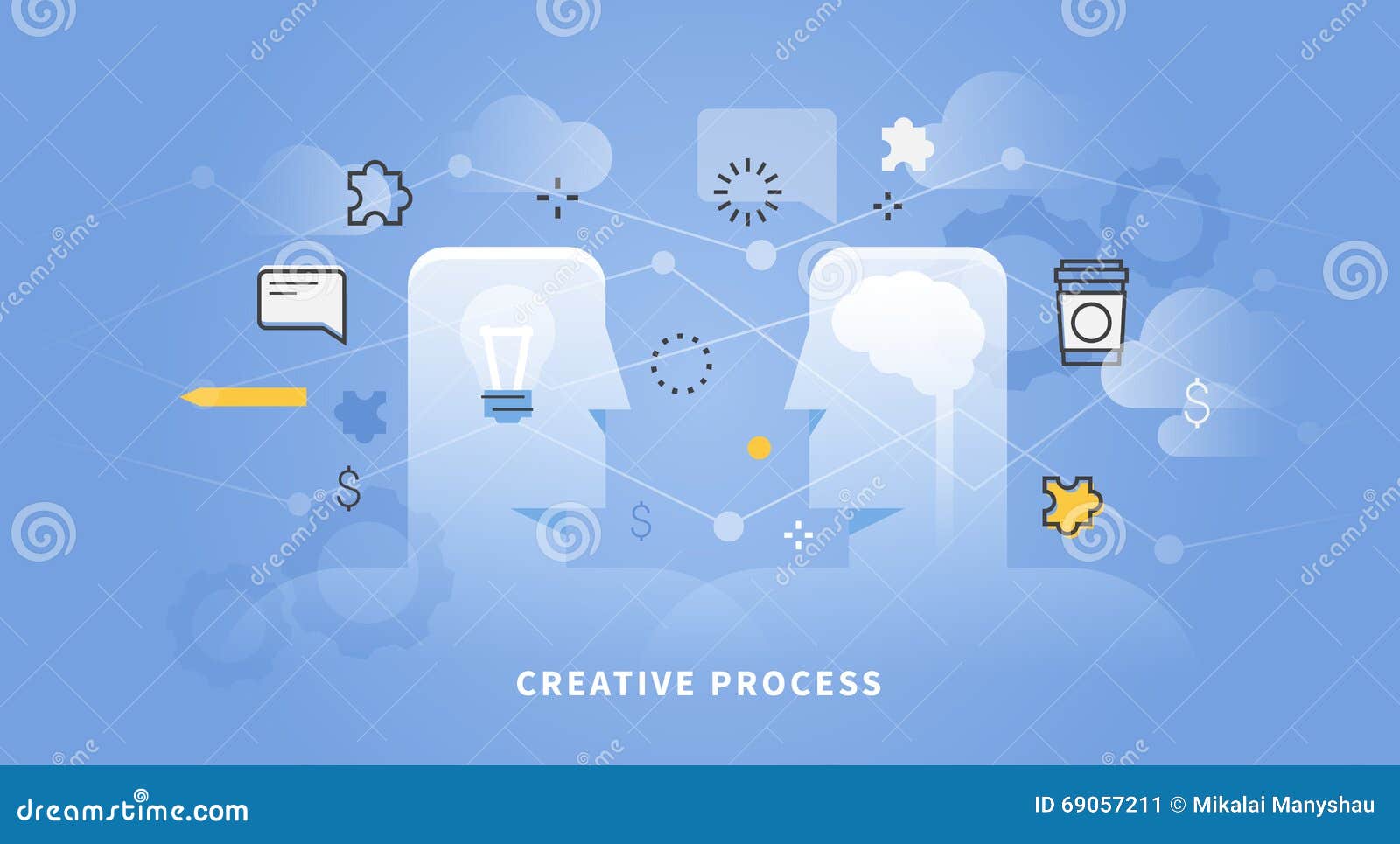 Web Banner of Creative Process Stock Vector - Illustration of concept ...