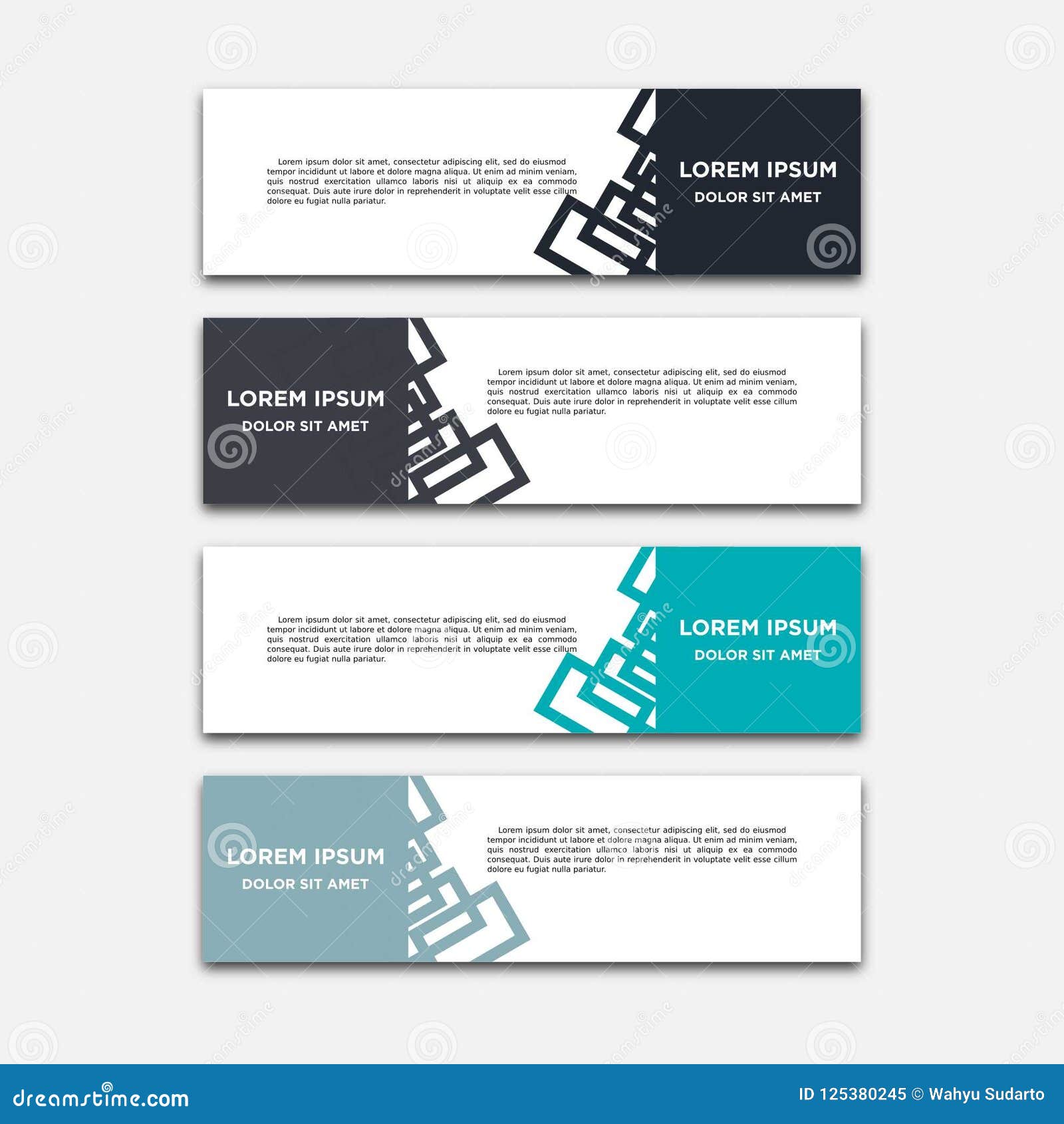 Web Banner Design Background Set Stock Illustration - Illustration of ...