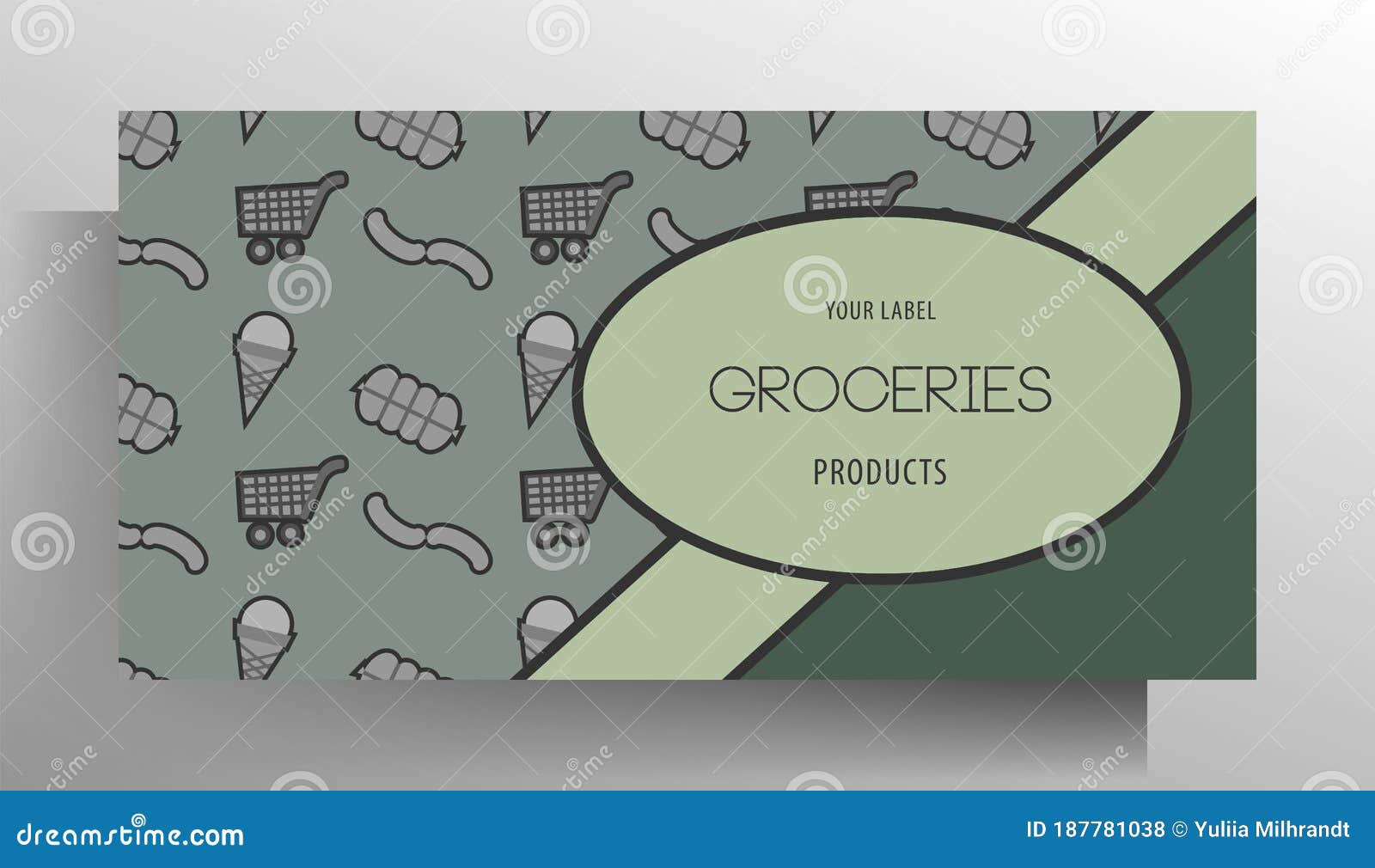 Banner Design Template for Grocery Store. Stock Illustration ...