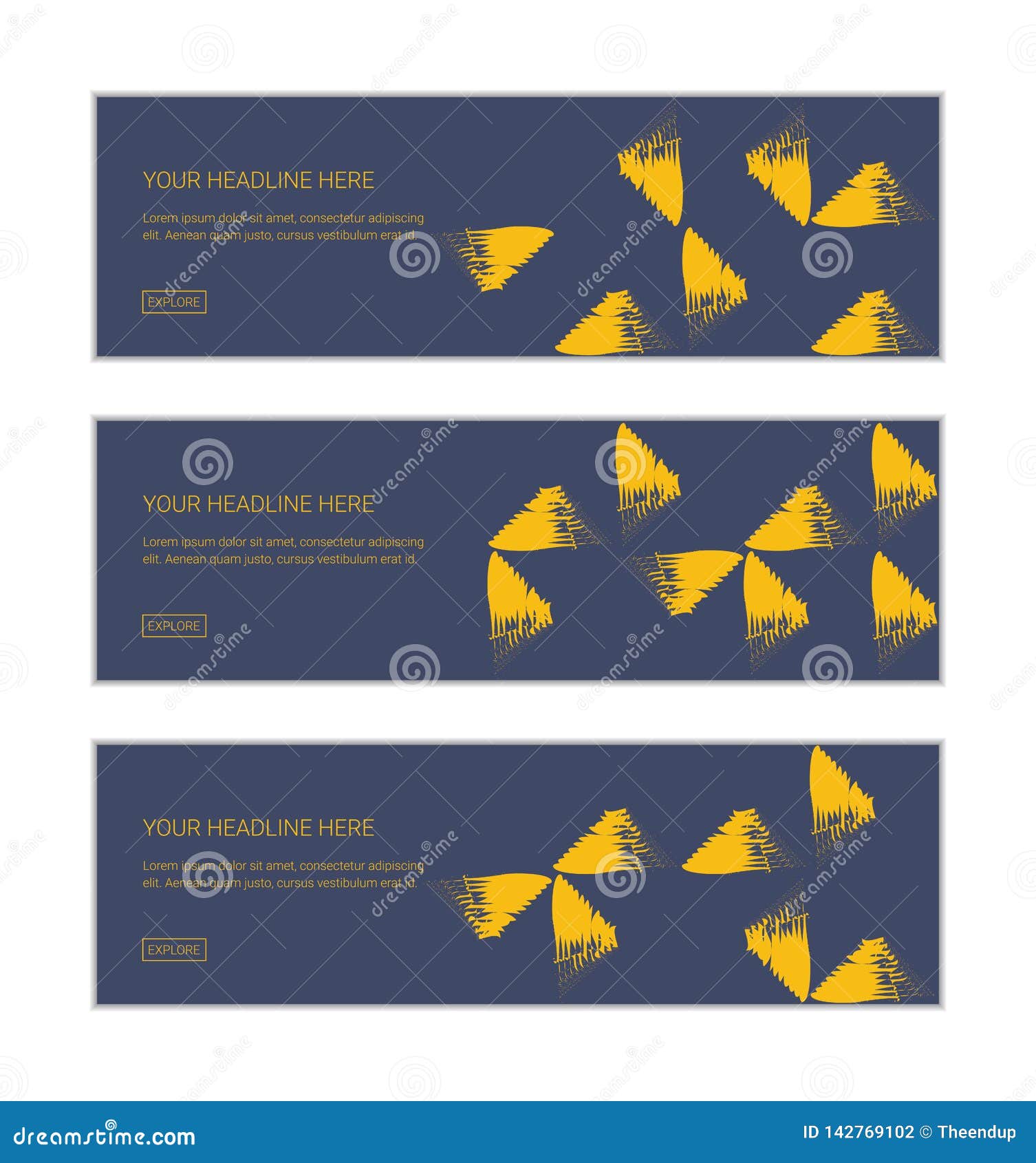 Web Banner Design Template Set Consisting of Abstract Background ...