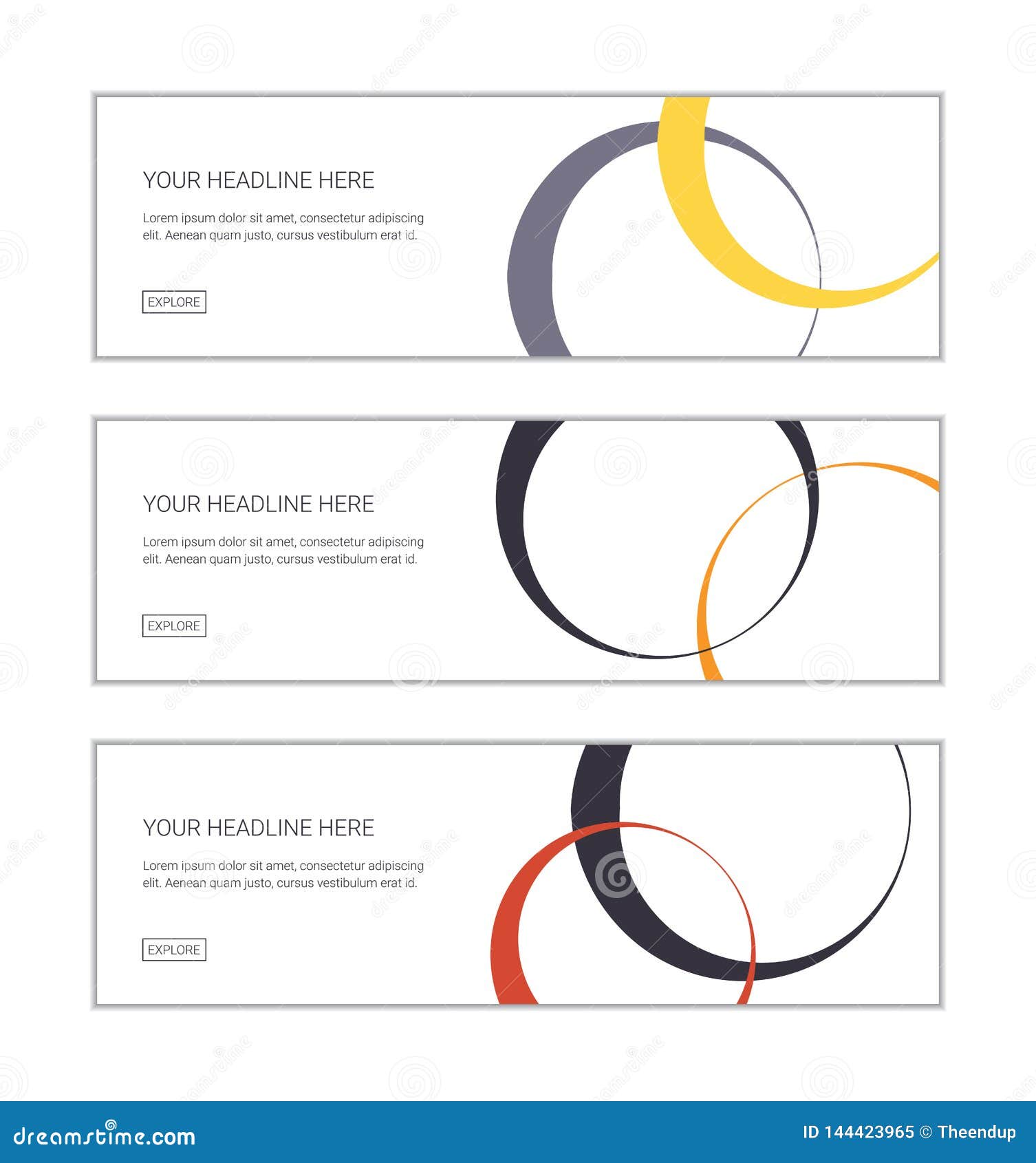 Web Banner Design Template Set Consisting of Abstract, Background ...