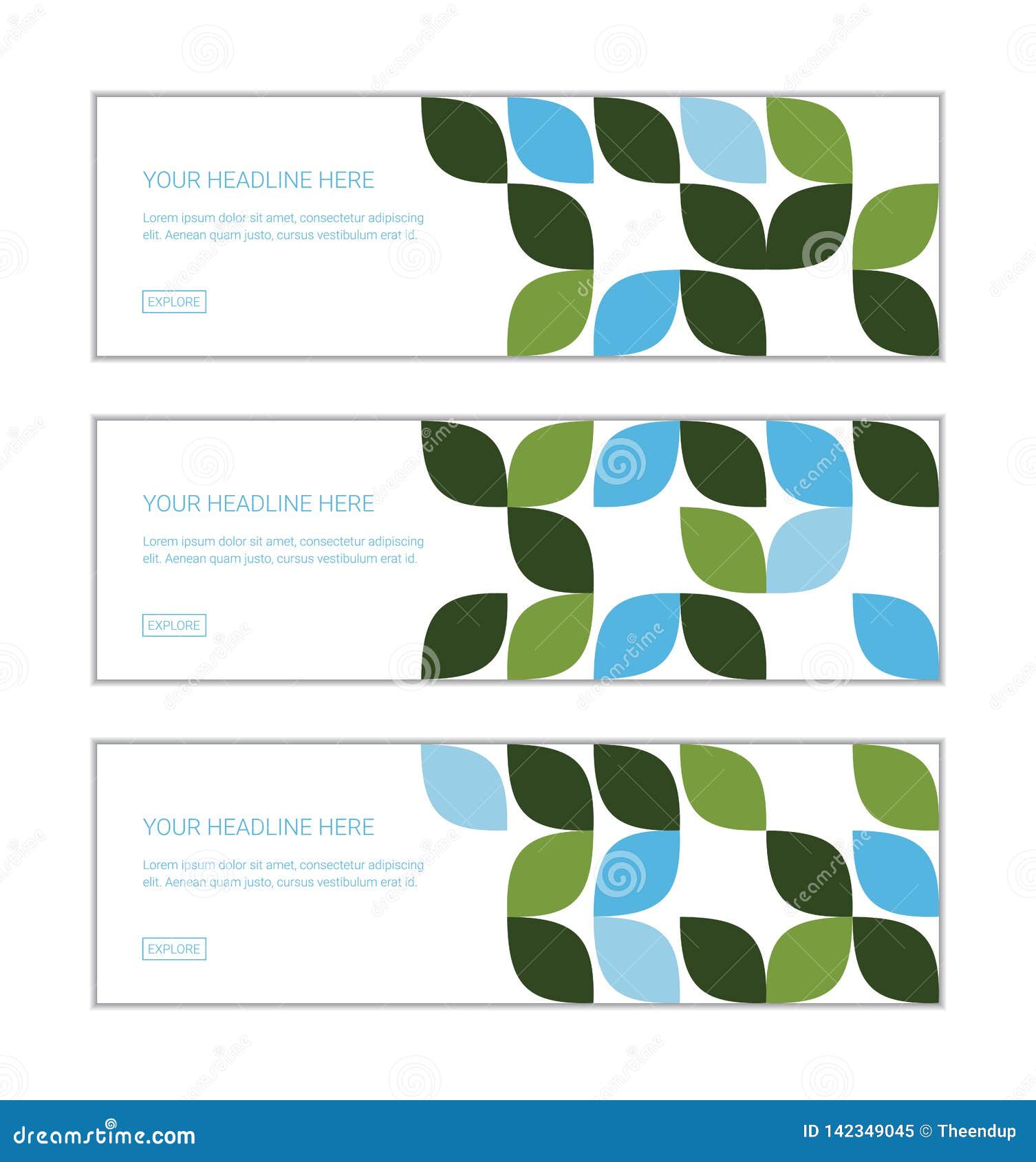 Web Banner Design Template Set Consisting of Abstract Background ...