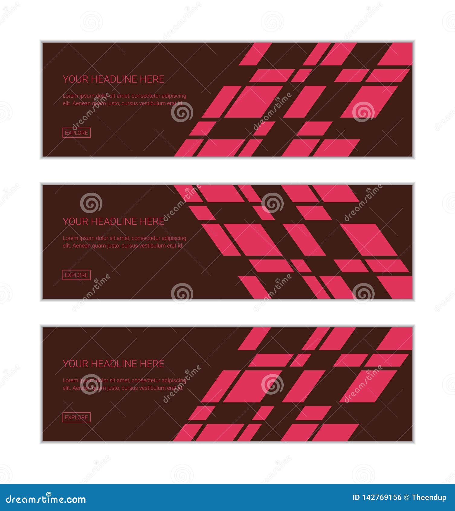 Web Banner Design Template Set Consisting of Abstract Background ...
