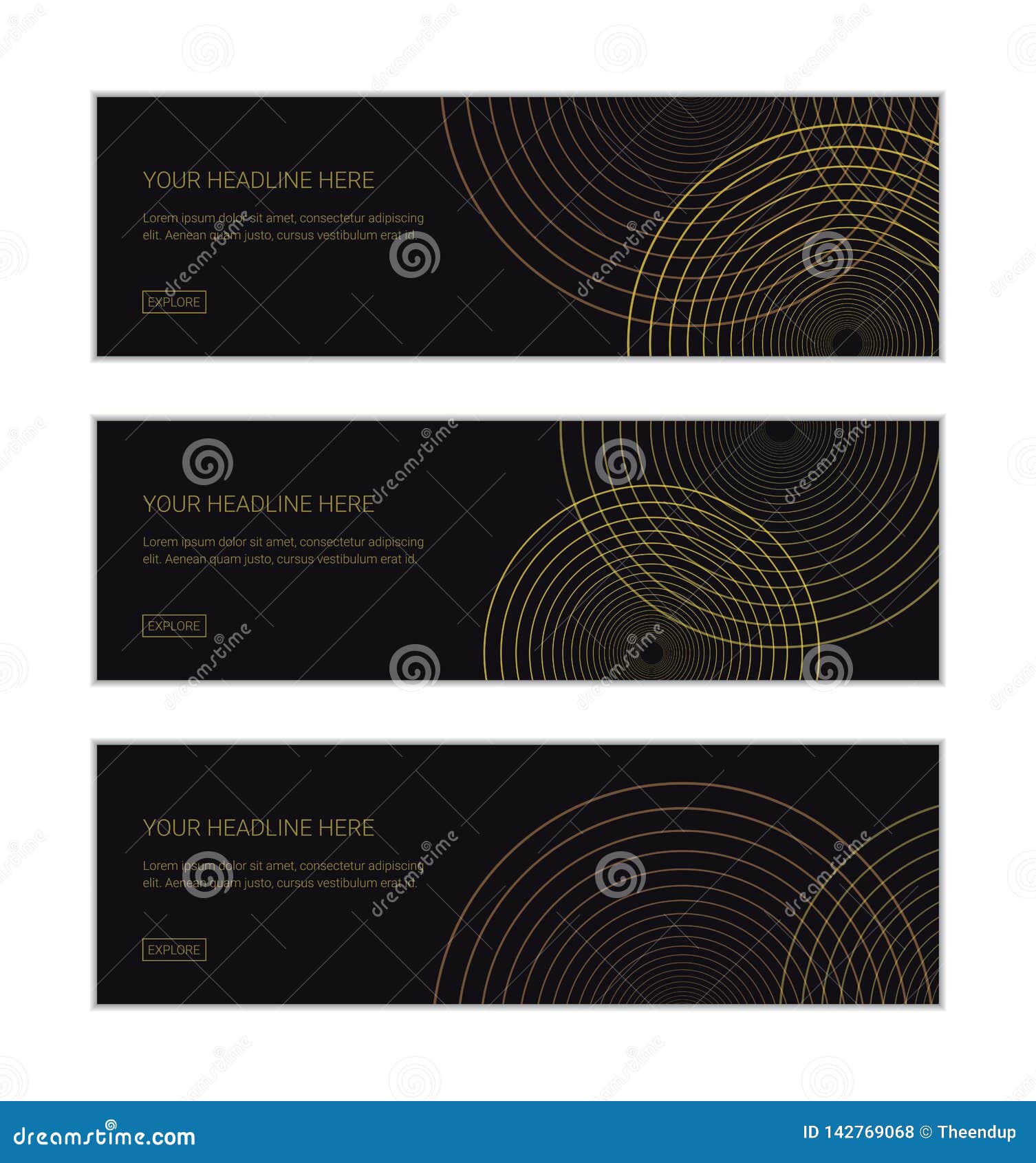Web Banner Design Template Set Consisting of Abstract Backgrounds Made ...
