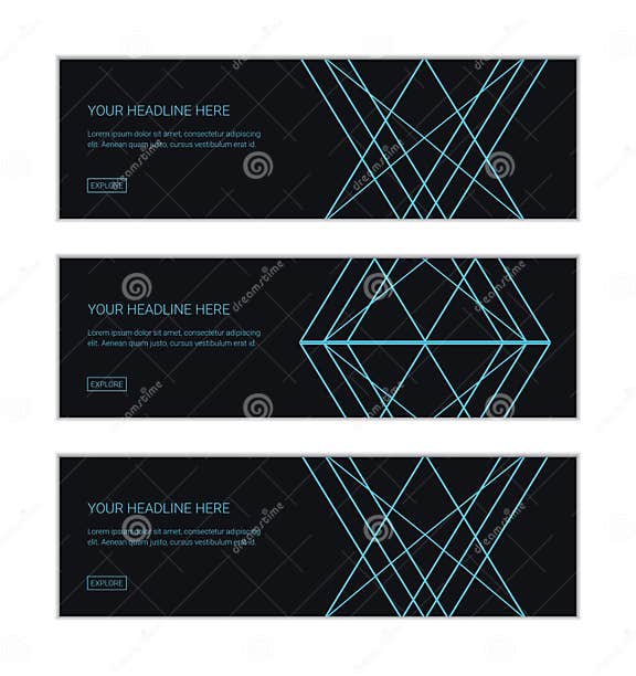 Web Banner Design Template Set Consisting of Abstract Backgrounds Made ...