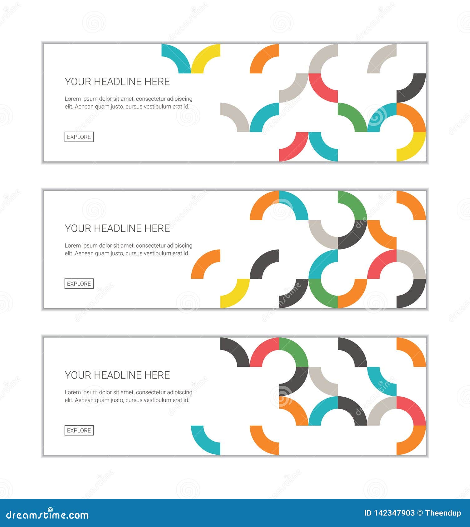 Web Banner Design Template Set Consisting of Abstract, Patterns Stock ...