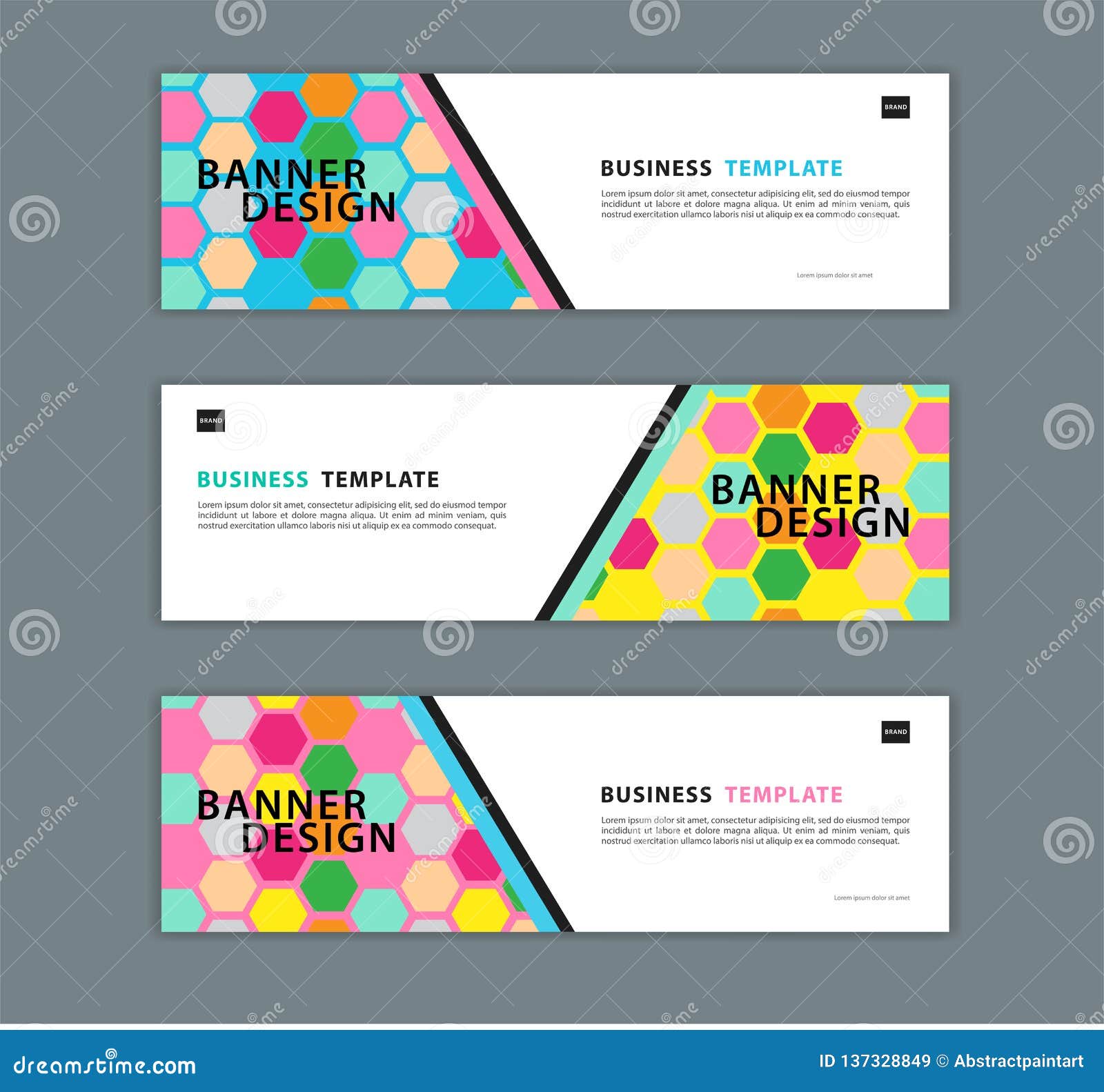 Web Banner Design Template Vector Illustration, Geometric Background ...