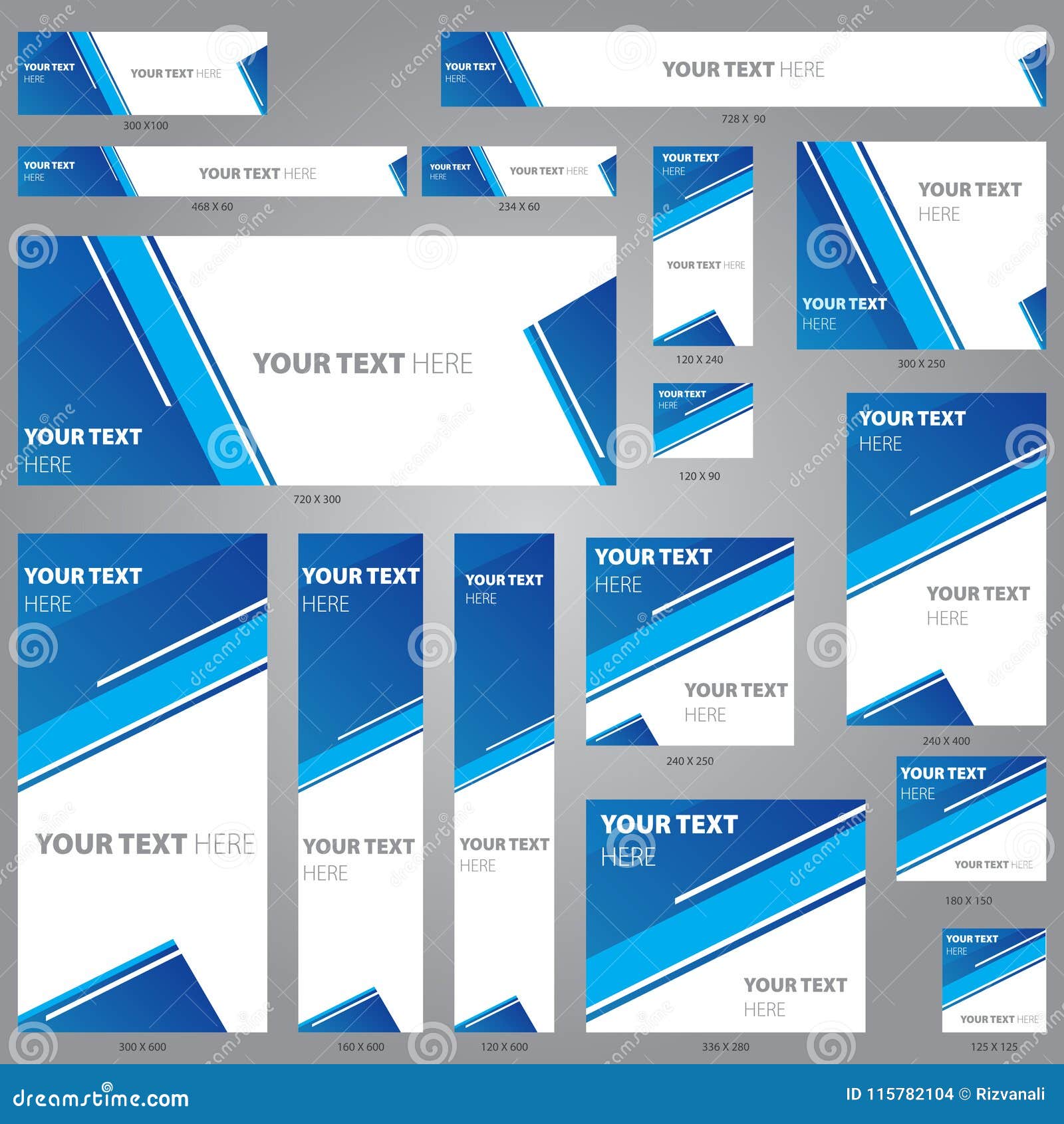 Web Banner Design Template Vector Set Stock Vector - Illustration of ...