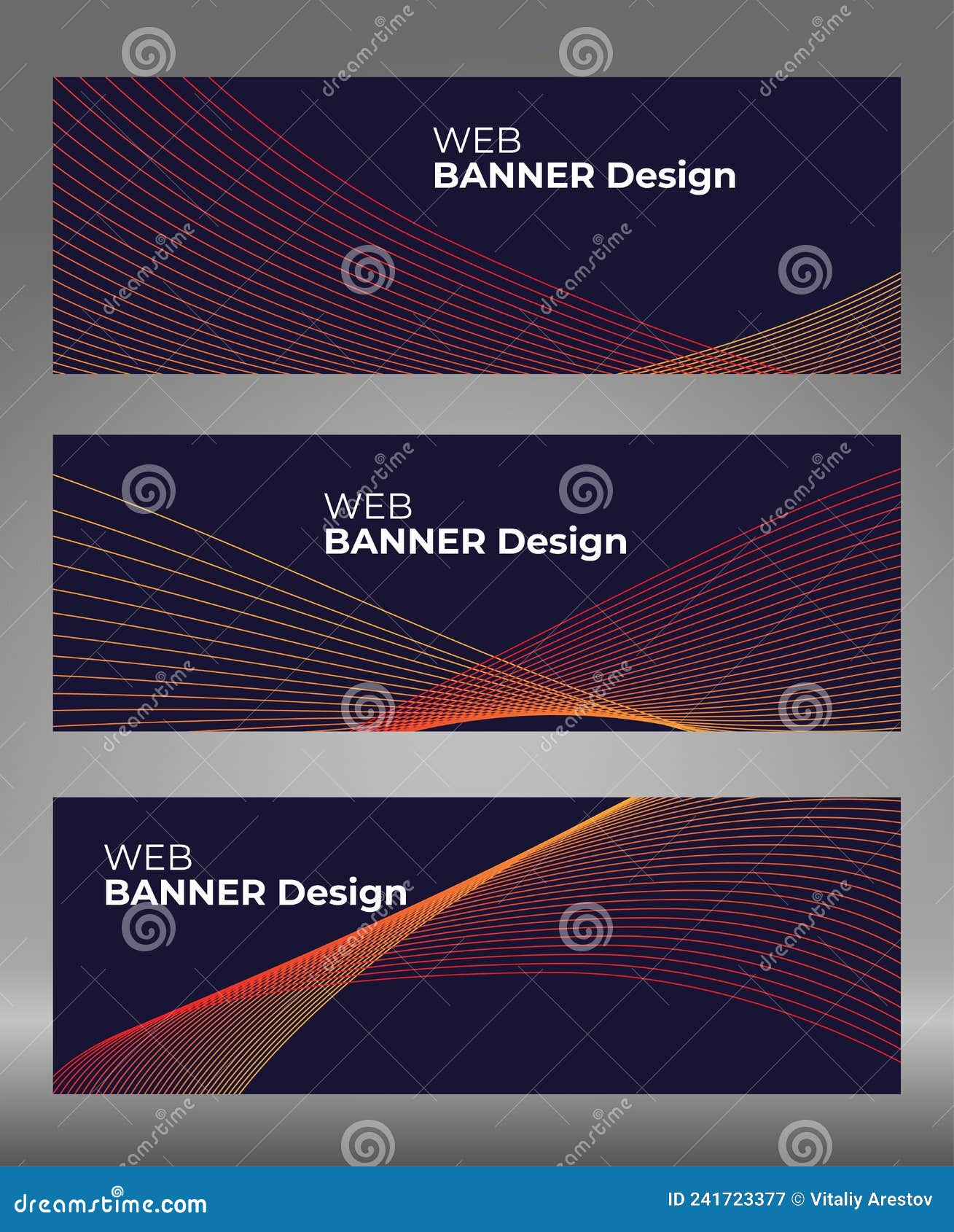 Web Banner Design. Vector Abstract Banner with Colored Dynamic Waves ...