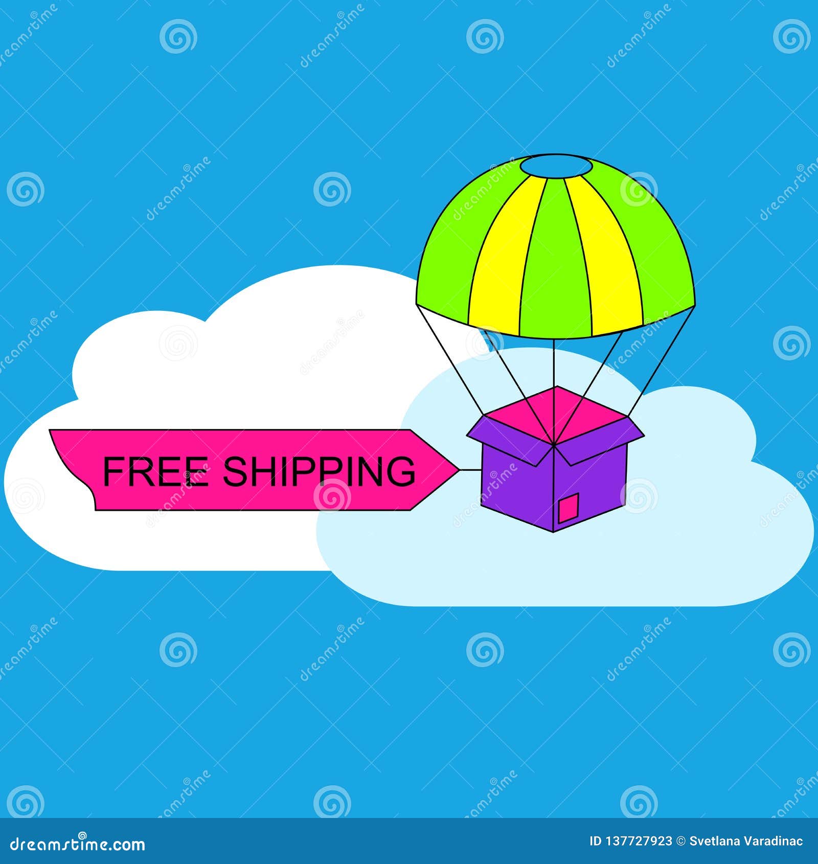 Web Banner for Free Shipping or E-Commerce. Stock Vector - Illustration ...