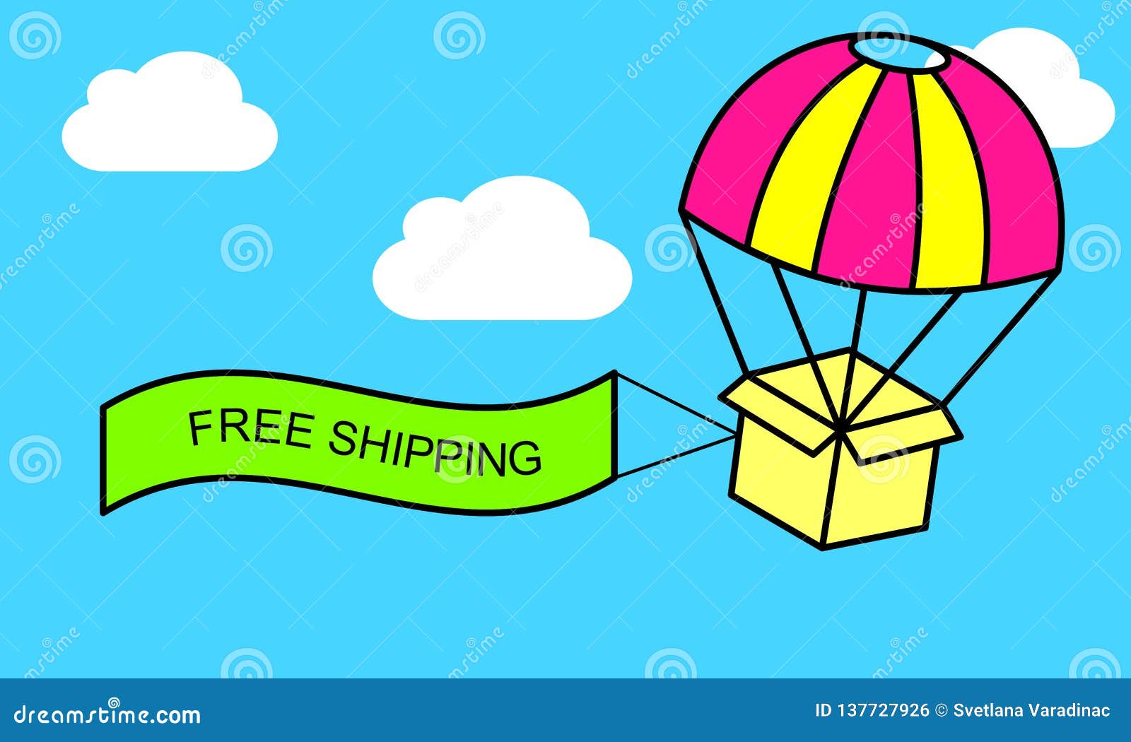 Web Banner for Free Shipping or E-Commerce. Stock Vector - Illustration ...