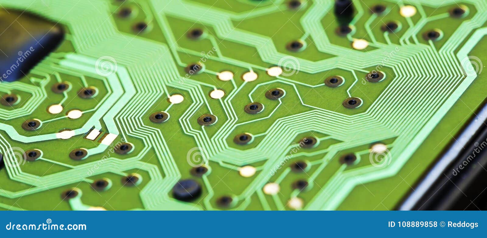 Web Banner of a Green Circuit Board Stock Photo - Image of technology ...