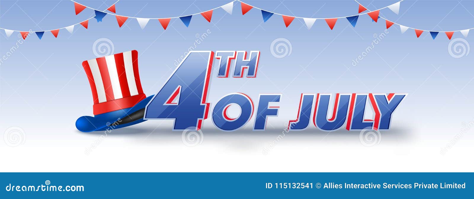 Web Banner or Header Design with Hat and Stylish Text 4th of Jul Stock ...