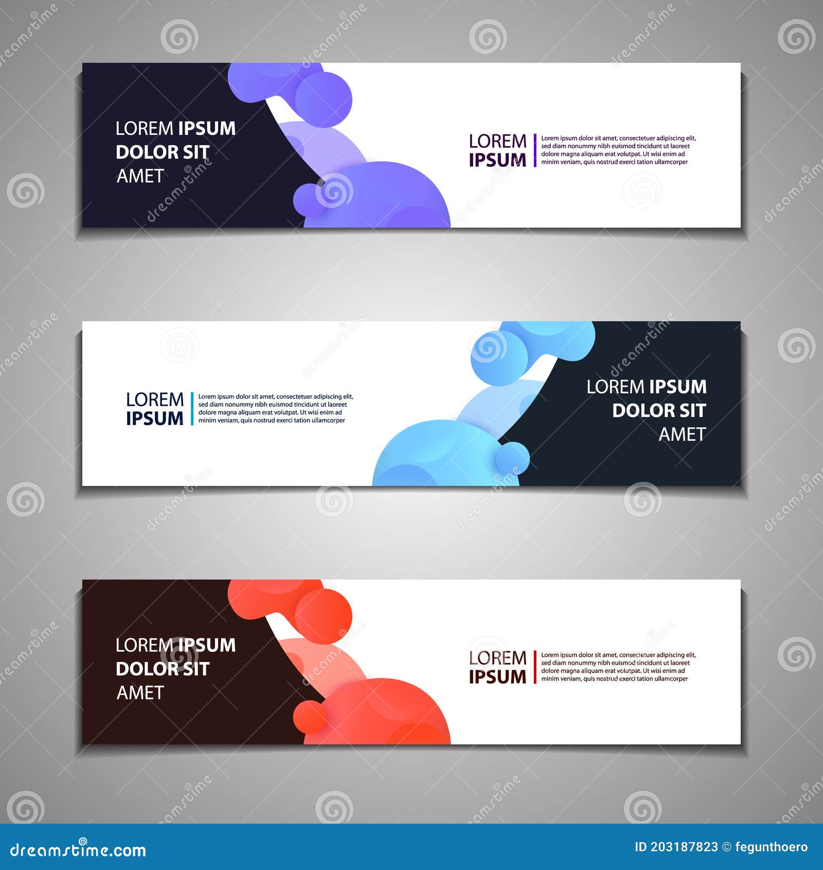 Web Banner Header Footer Background Template Mockup. Modern Abstract ...