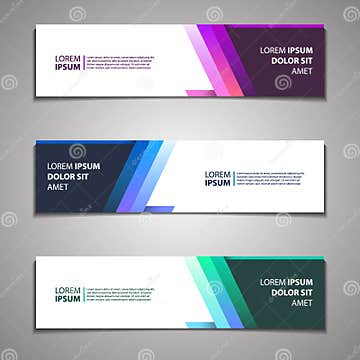 Web Banner Header Footer Background Template Mockup. Modern Abstract ...