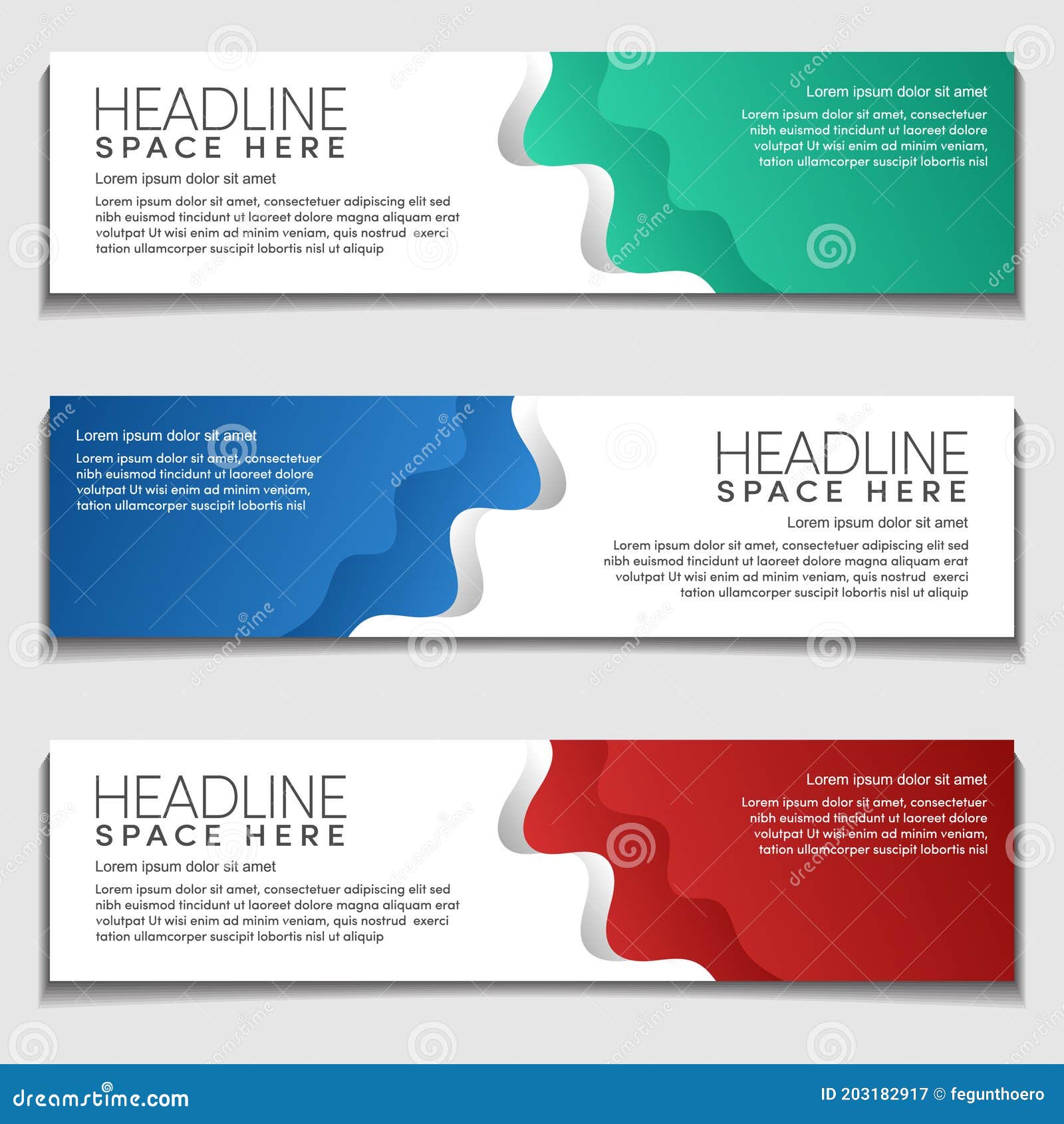 Web Banner Header Footer. Wavy Wave Shape Modern Abstract Design ...