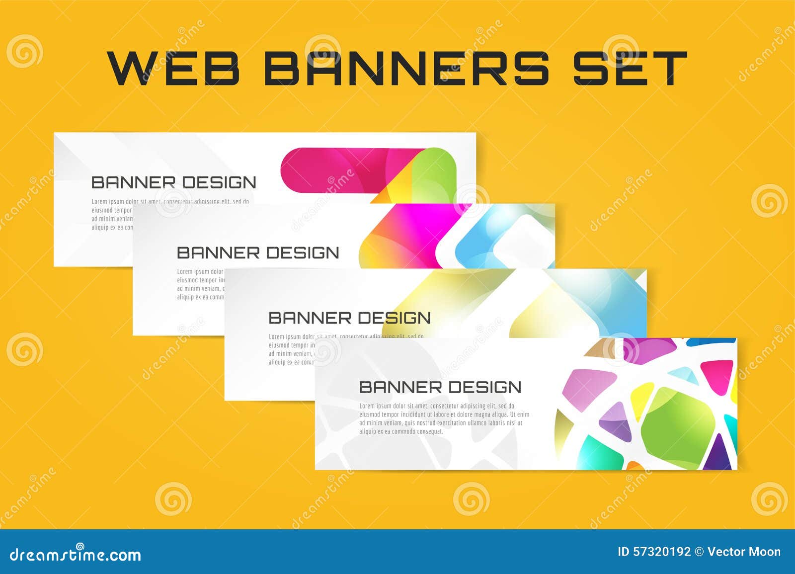 Web Banner Infographic Template Set. Processes Stock Vector ...