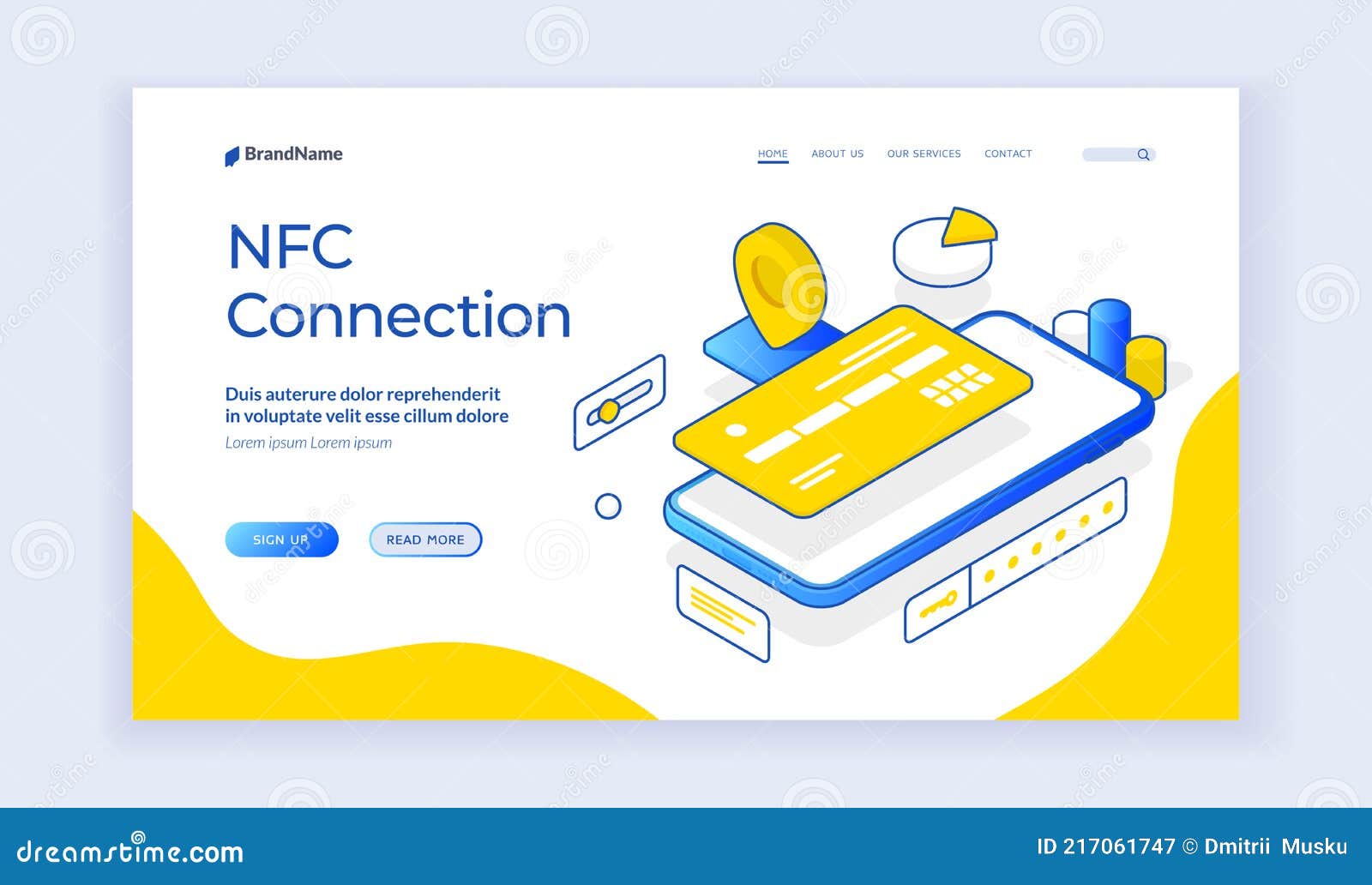 Web Banner for Innovative NfC Connection Advertisement Stock Vector ...