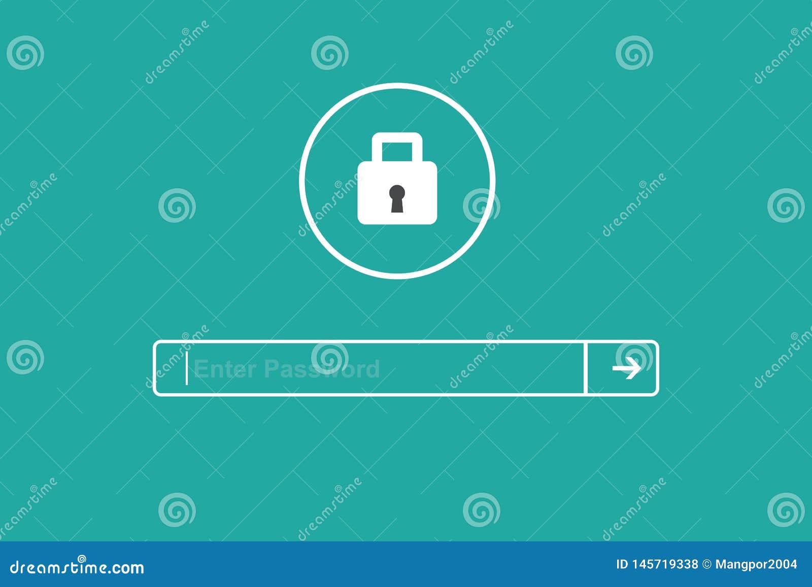 Web Banner, Password Login on Green Background, Cyber Security Concept ...