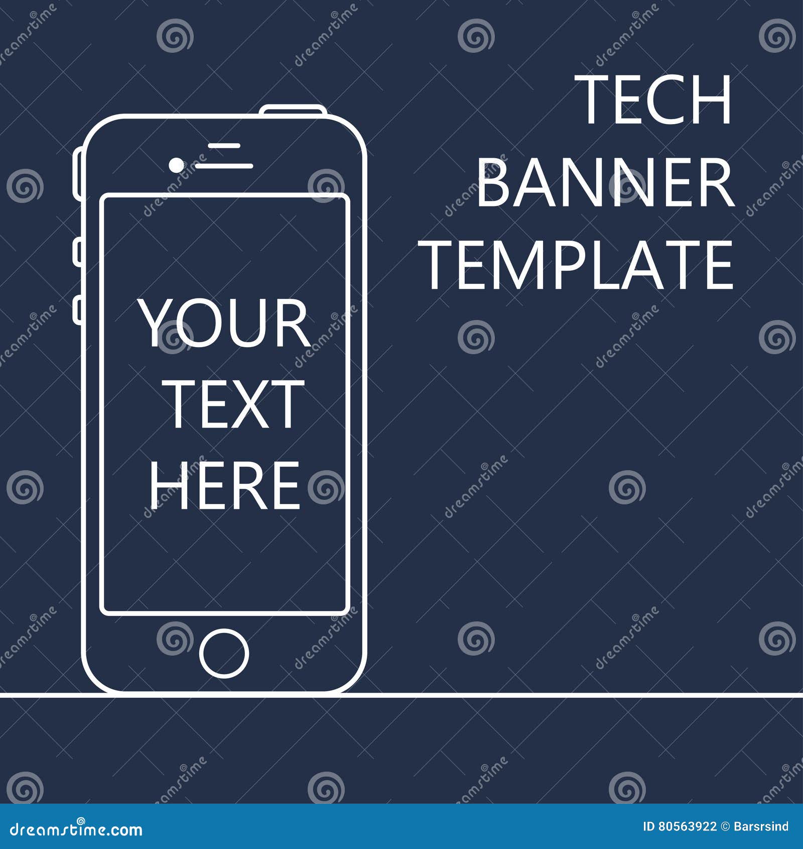 Web Banner with Phone stock illustration. Illustration of ebook - 80563922