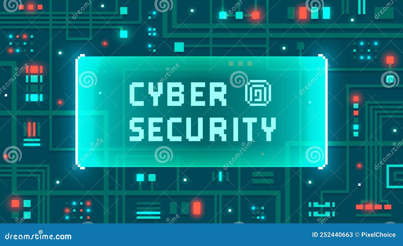 Web Banner with the Phrase Cyber Security. Concept of Computer and ...
