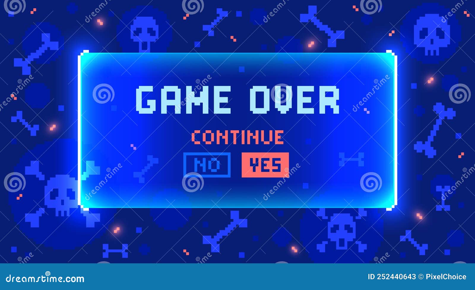 Web Banner with Phrase Game Over. Sci-fi Screen Background with Neon ...