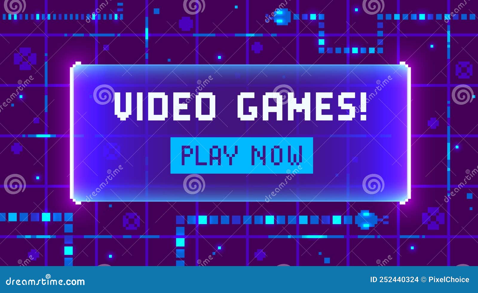 Gamification Neon Concept Self Illumination Background Stock ...
