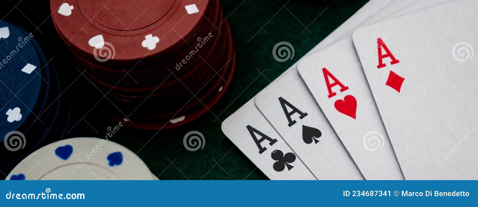 Web Banner Poker Game Table, Four Aces Stock Image - Image of table ...