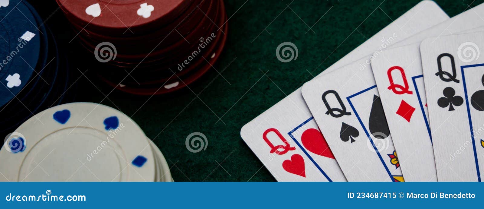 Web Banner Poker Game Table, Four Queens Stock Image - Image of luck ...