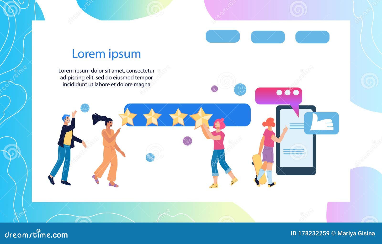 Web Banner for Rating and Customers Feedback, Online Comment and ...