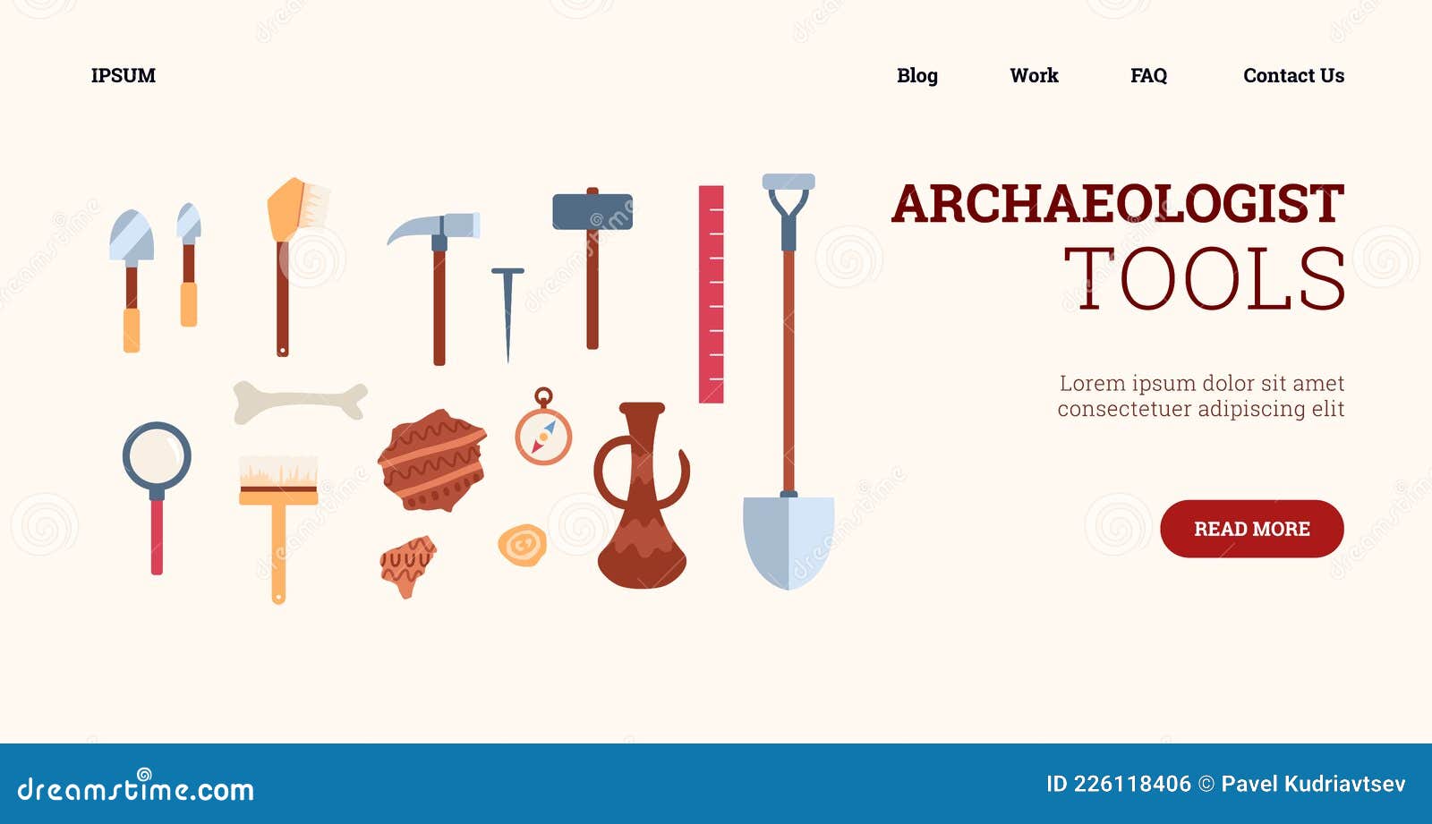 Archeology Banner Treasure Hunters Archaeological Excavations Vector ...