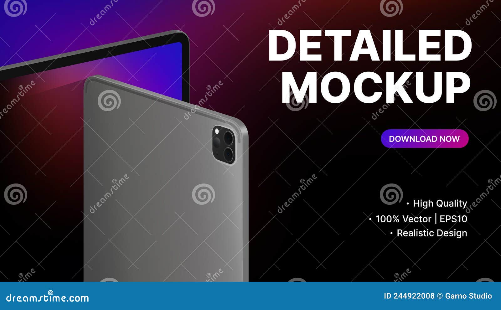 Web Banner for Tablets Presentation. Devices from Different Angles ...