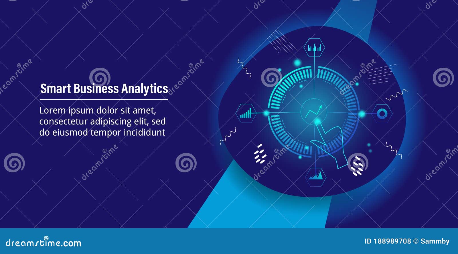 Smart Business Analytics, Artificial Intelligence - Holographic Style ...