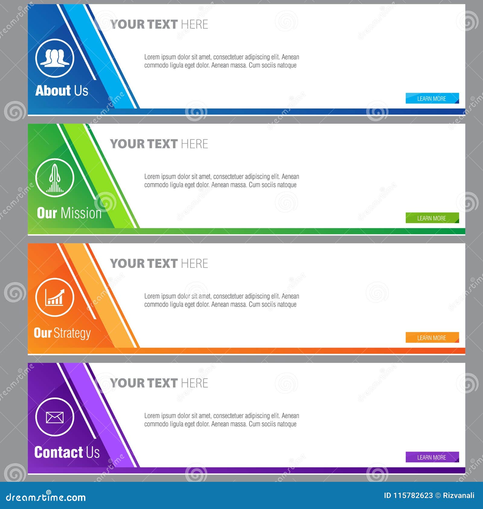 Web Banner Vector Element Design Template Stock Vector - Illustration ...