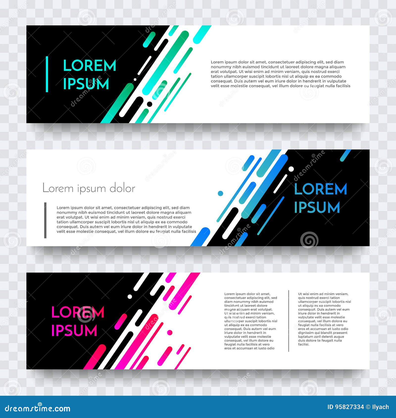 Web Banner Vector Template of Color Abstract Modern Background Stock ...
