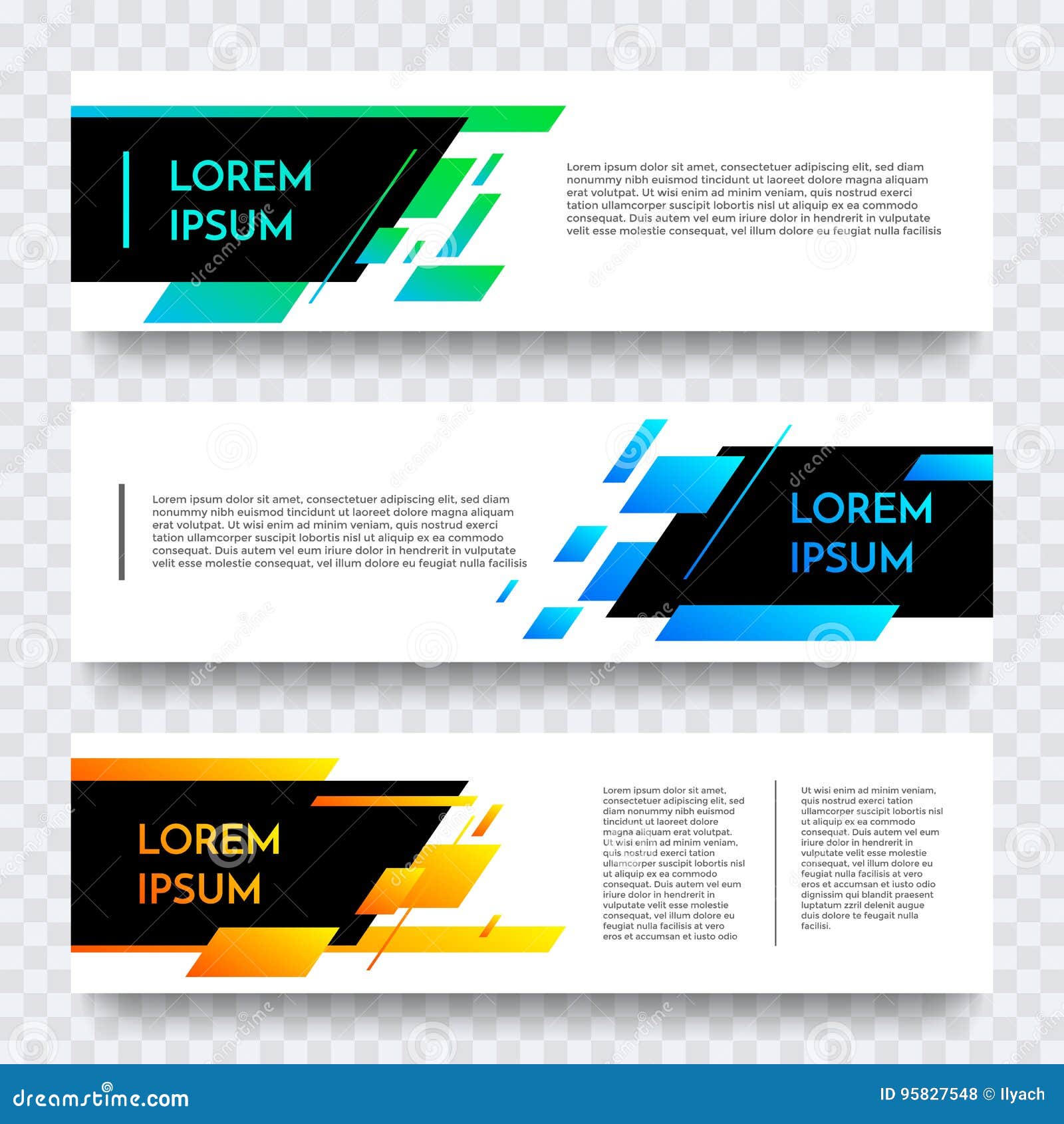 Web Banner Vector Template of Color Abstract Modern Background Stock ...