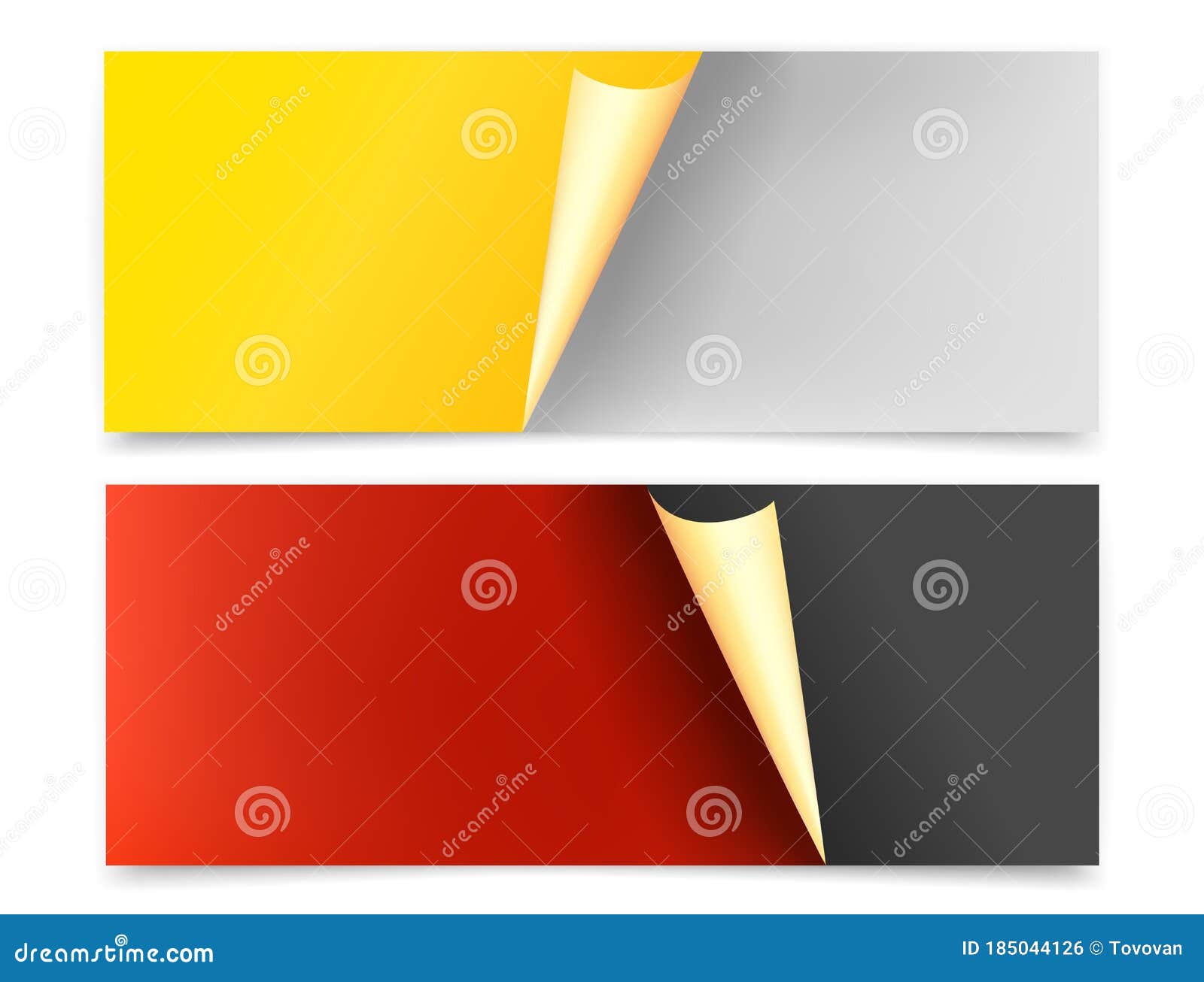 Web Banners with Bending Corner Stock Vector - Illustration of paper ...