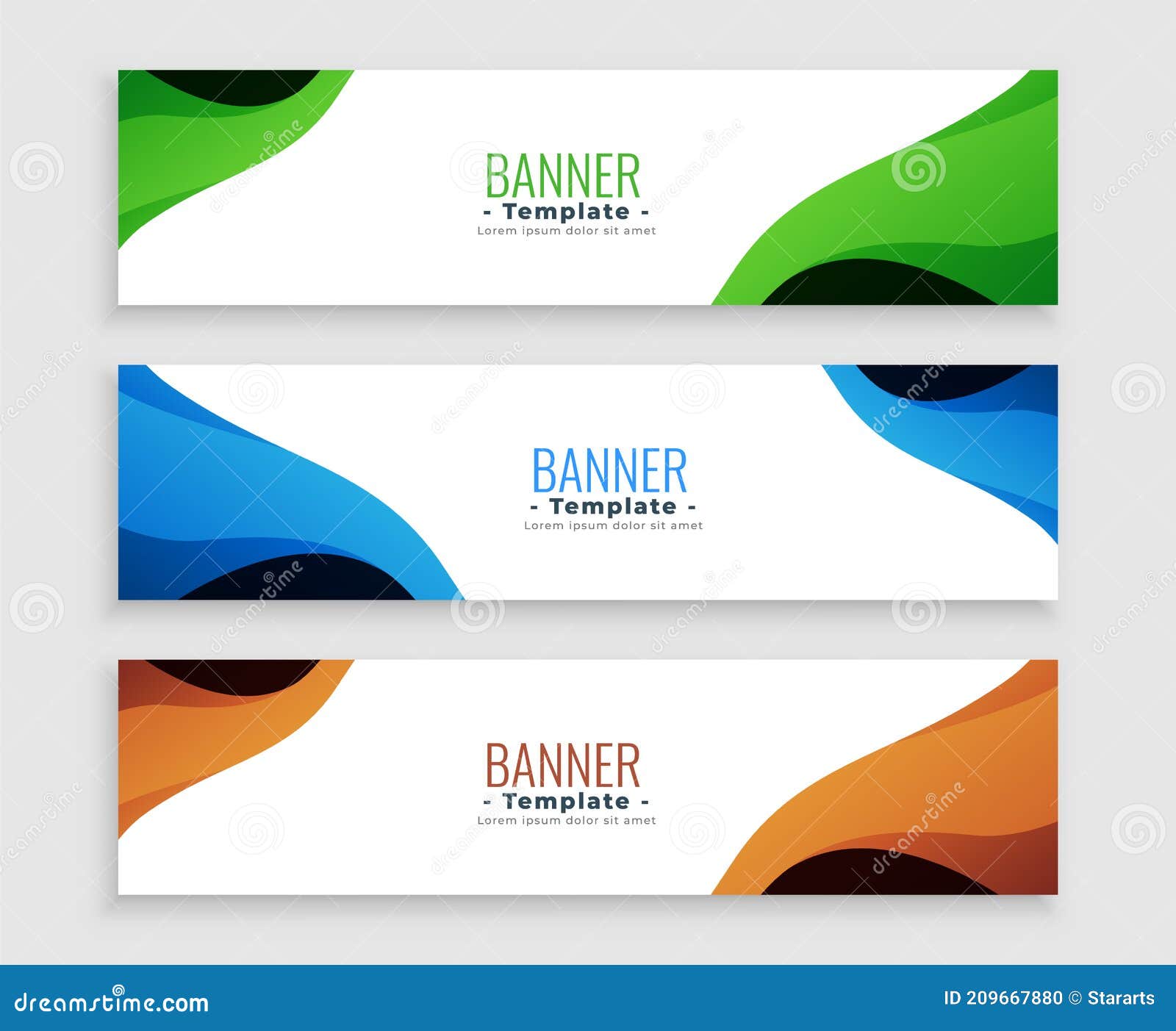 Web Banners Business Headers Template Set Stock Vector - Illustration ...