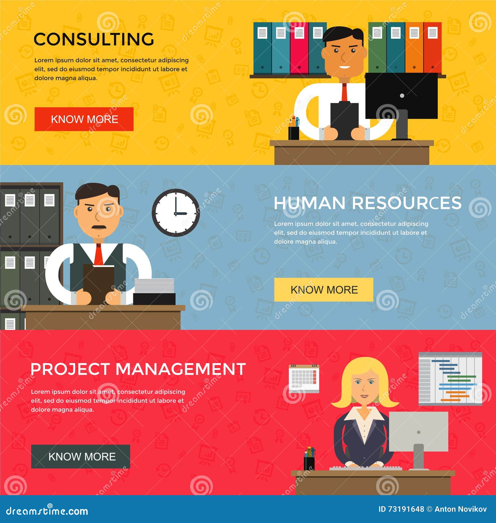 Web Banners for Business Work, Start Up and Project Management Stock ...